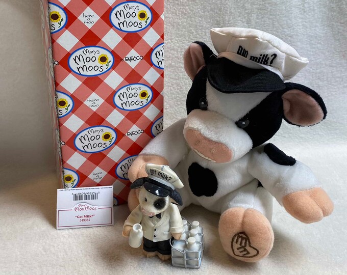 Mary's Moo Moos Figurine and Plush Cow - 'got Milk?' - in Original Box ...