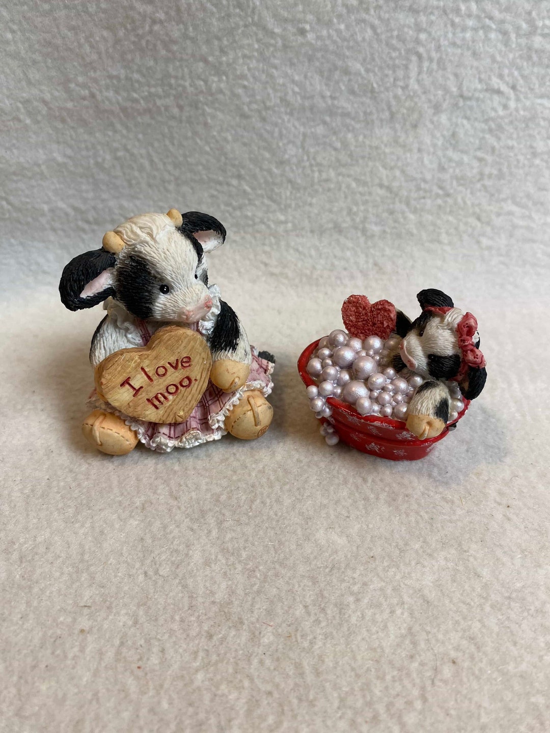 Mary's Moo Moos Figurines 'I Love Moo' and - Etsy