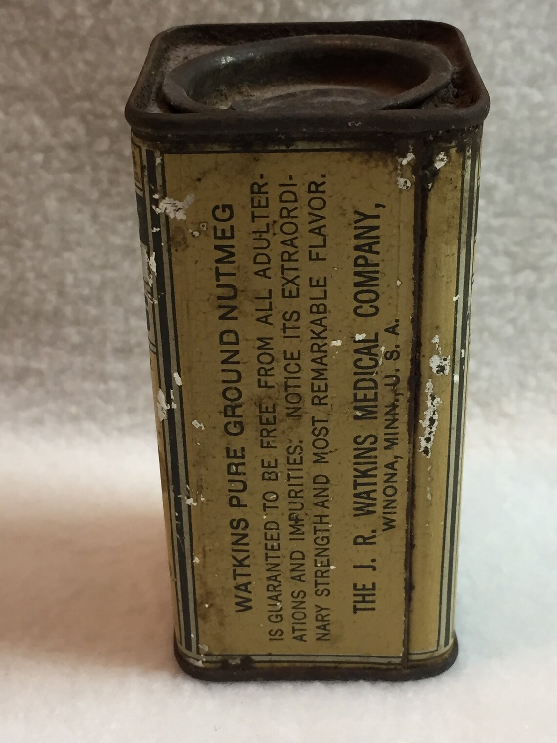 Vintage J.R. Watkins Medical Company 3.25 Oz Square Nutmeg Tin for ...