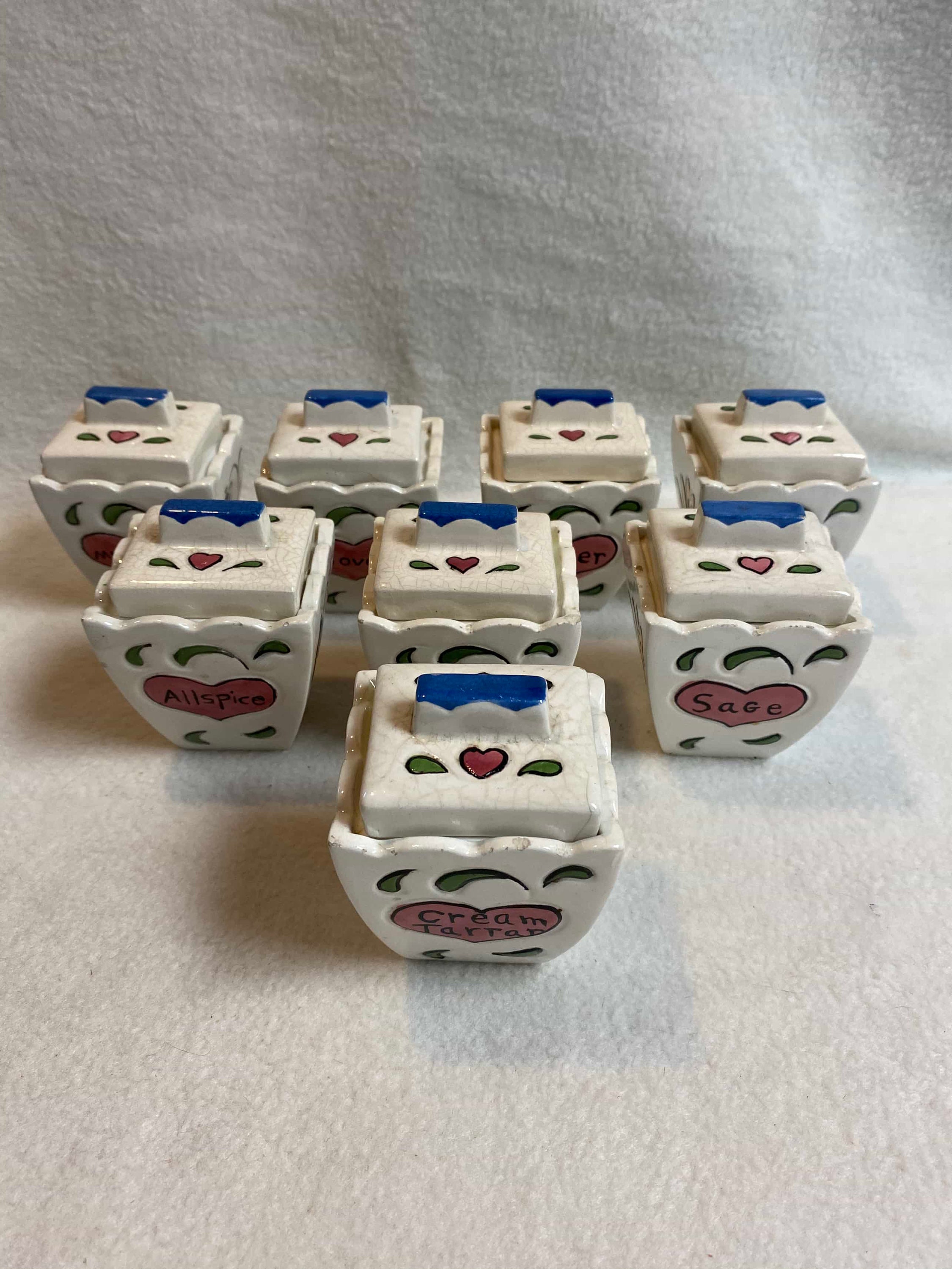 Vintage Spice Containers Set of 8 Sage Ginger Cloves | Etsy