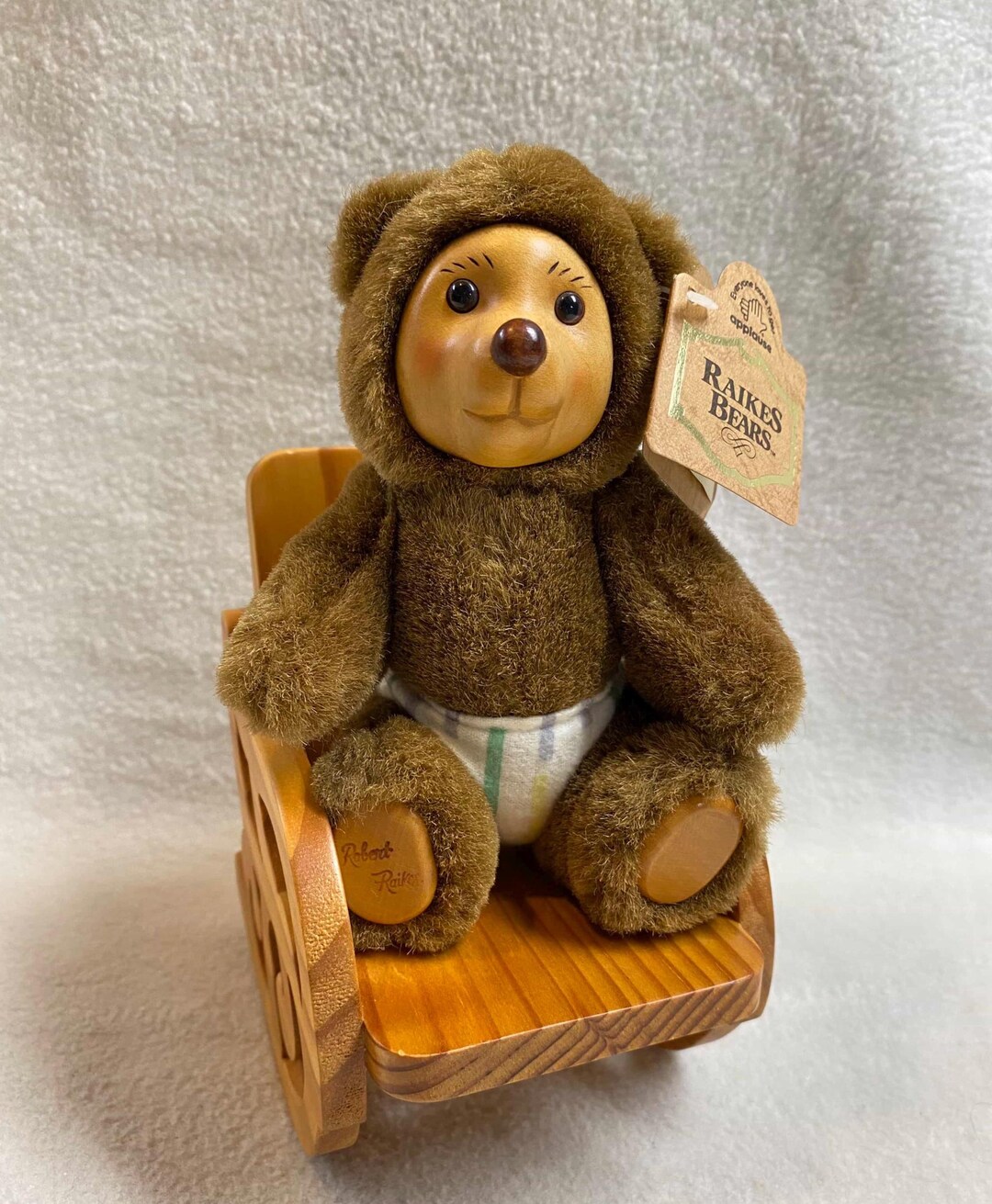 Raikes Baby Bear in Wooden Rocking Chair - Nursery Miniatures - 'robbie ...