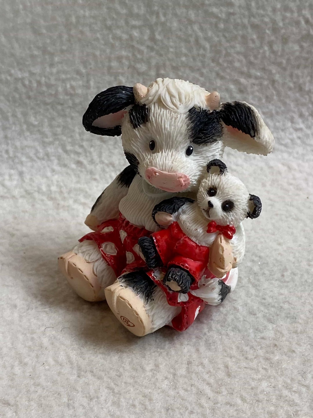 Mary's Moo Moos Figurine - Cow With Bear - 'luv-a-bull' (#FIG1377) - Etsy