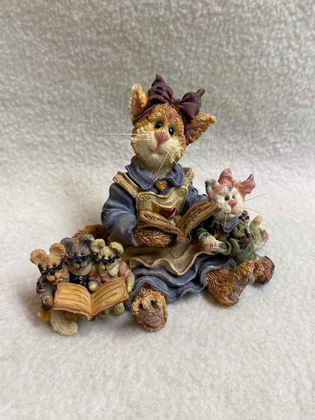 Boyd's Bears Figurine - 'mama Purrsmore and Baby Belle With Rinky ...