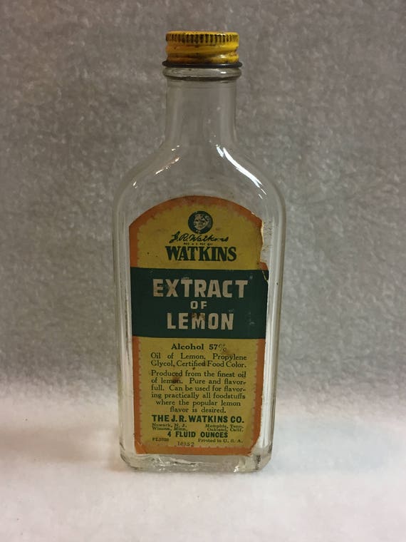 Vintage J.R. Watkins 4 Oz Extract of Lemon Bottle for Display - Etsy UK
