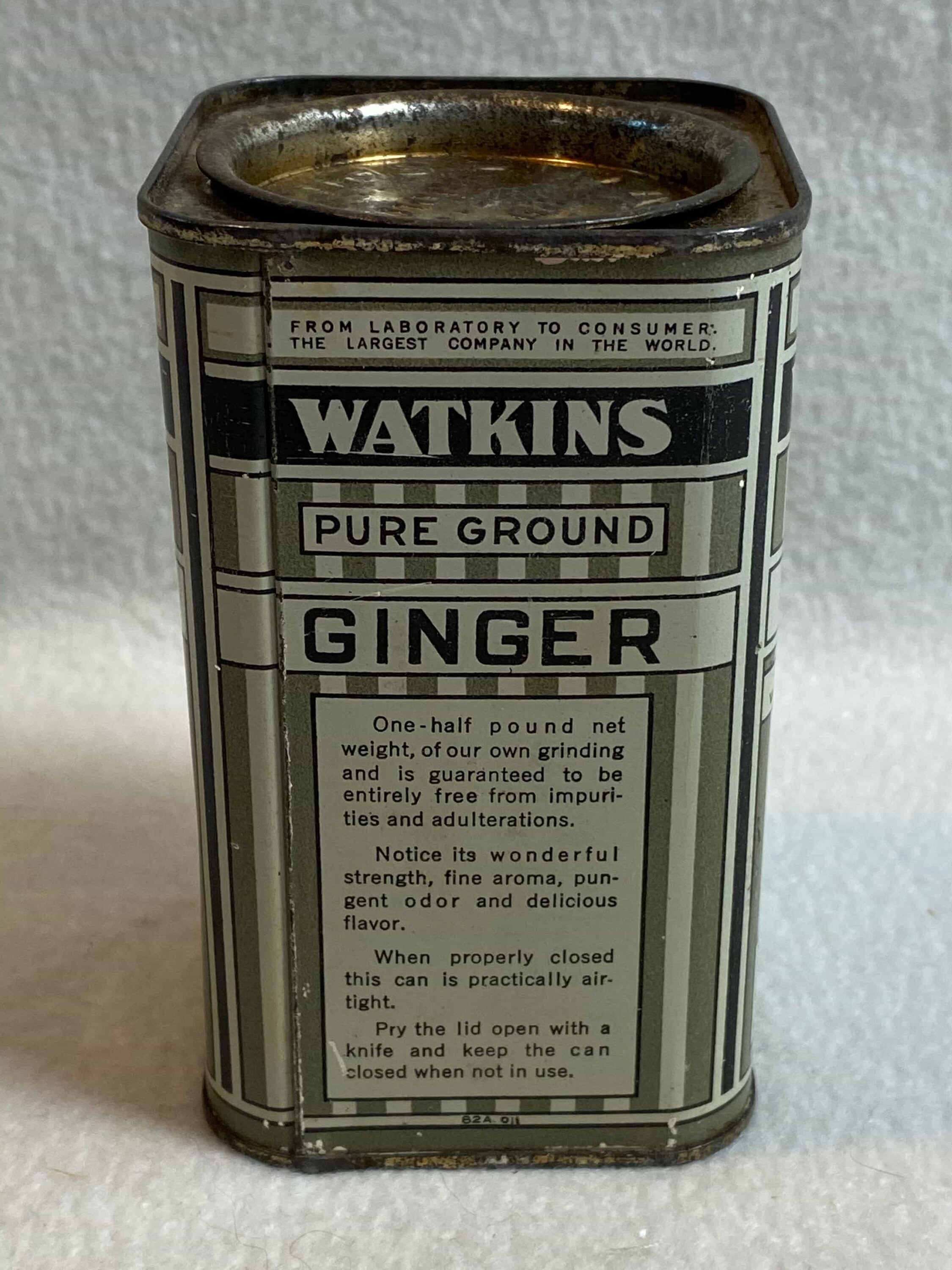 Vintage J.R. Watkins 8 Oz Ginger Striped Tin for Display | Etsy