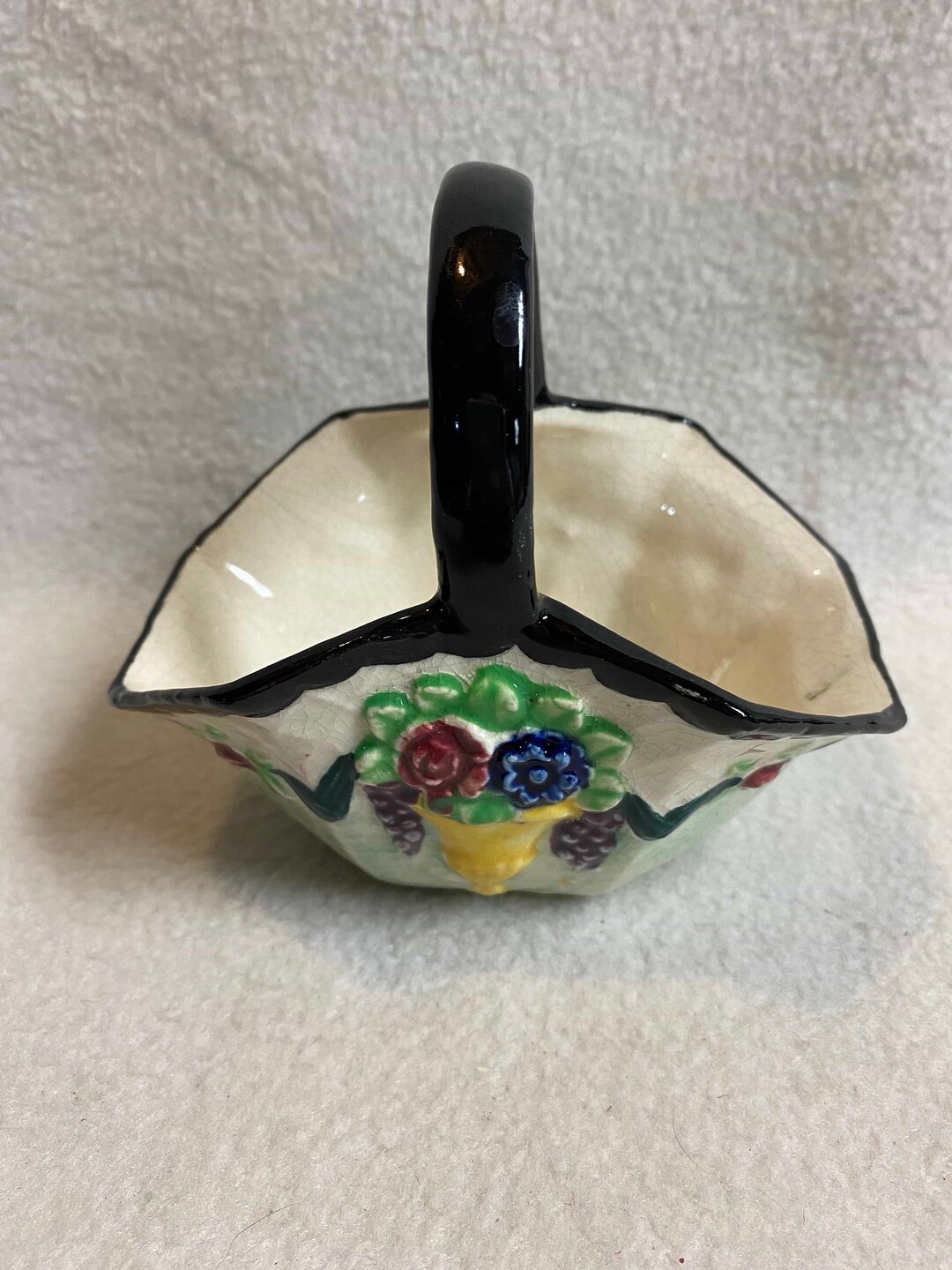 Vintage Maruhon Ware Ceramic Handled Basket (#FIG846) - Etsy