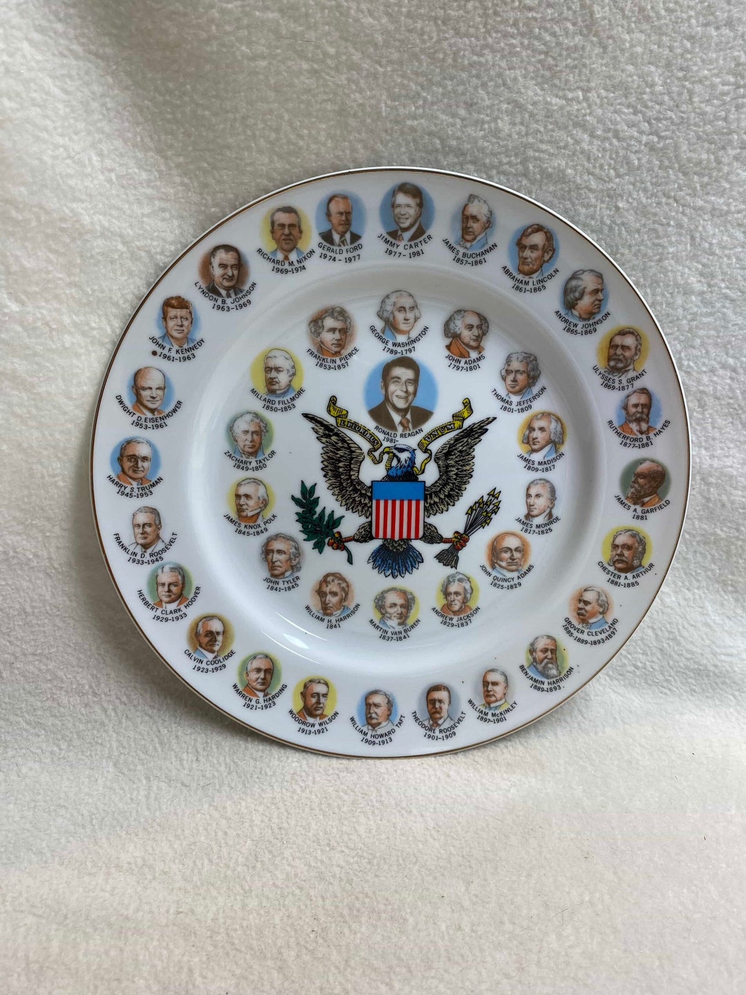 Vintage Presidents of the US Collector Plate - George Washington to ...