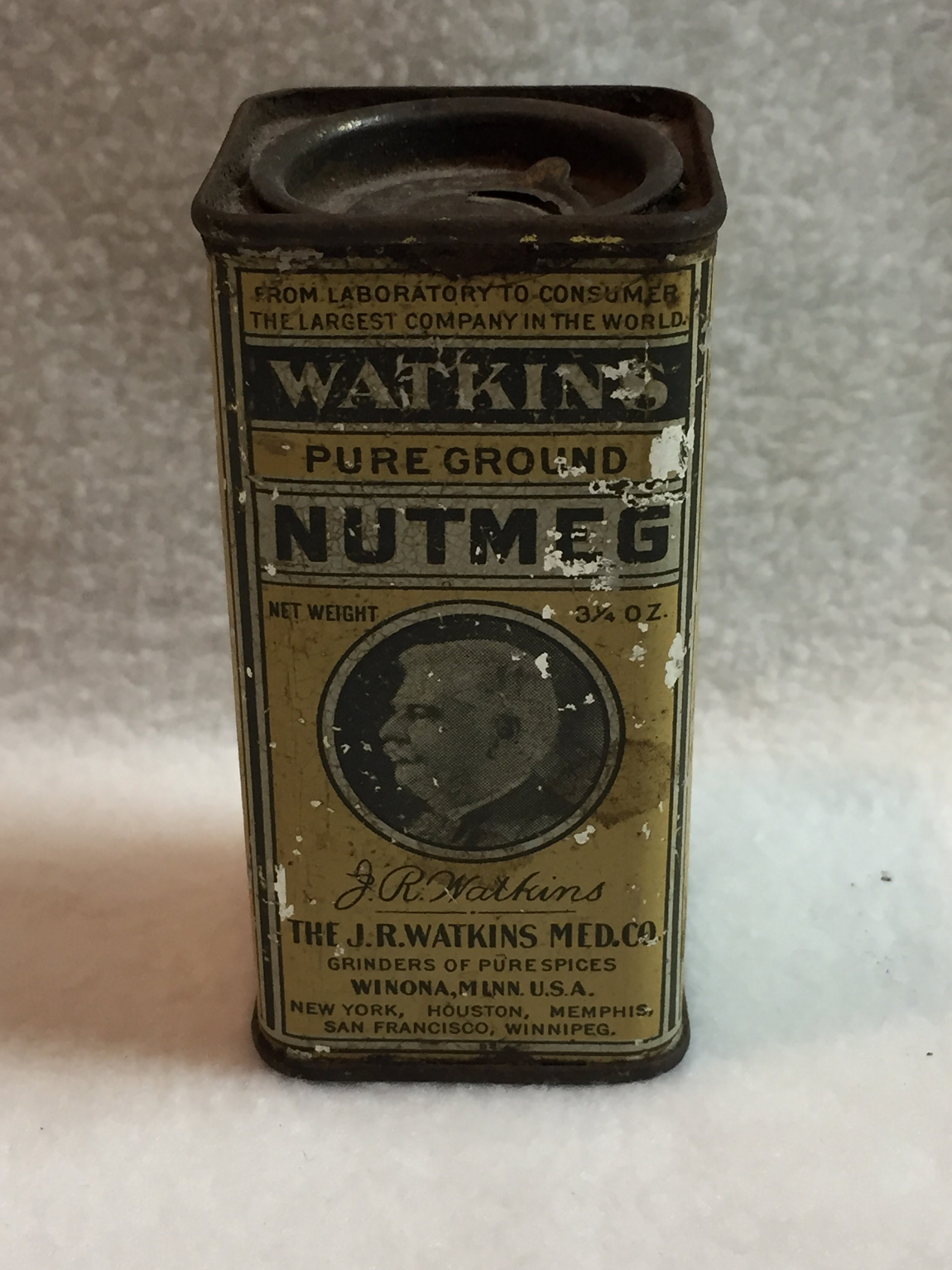 Vintage J.R. Watkins Medical Company 3.25 Oz Square Nutmeg Tin for ...