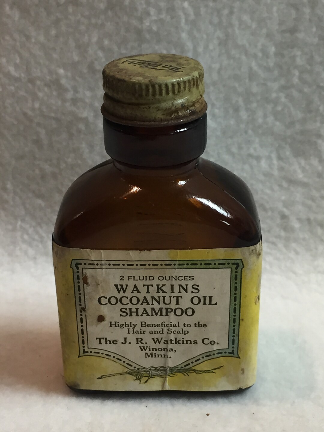 Vintage J.R. Watkins 2 oz Cocoanut Oil Shampoo Botella de tamaño de ...