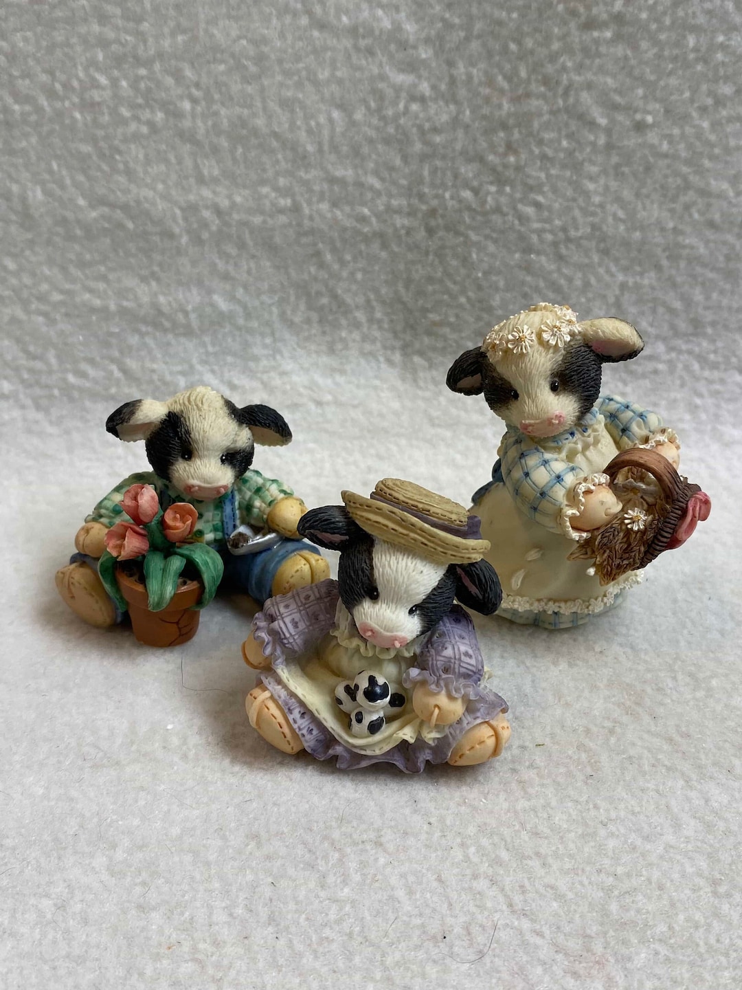 Mary's Moo Moos Figurines Assorted Cows 'flour Girl', 'bloom Where You ...