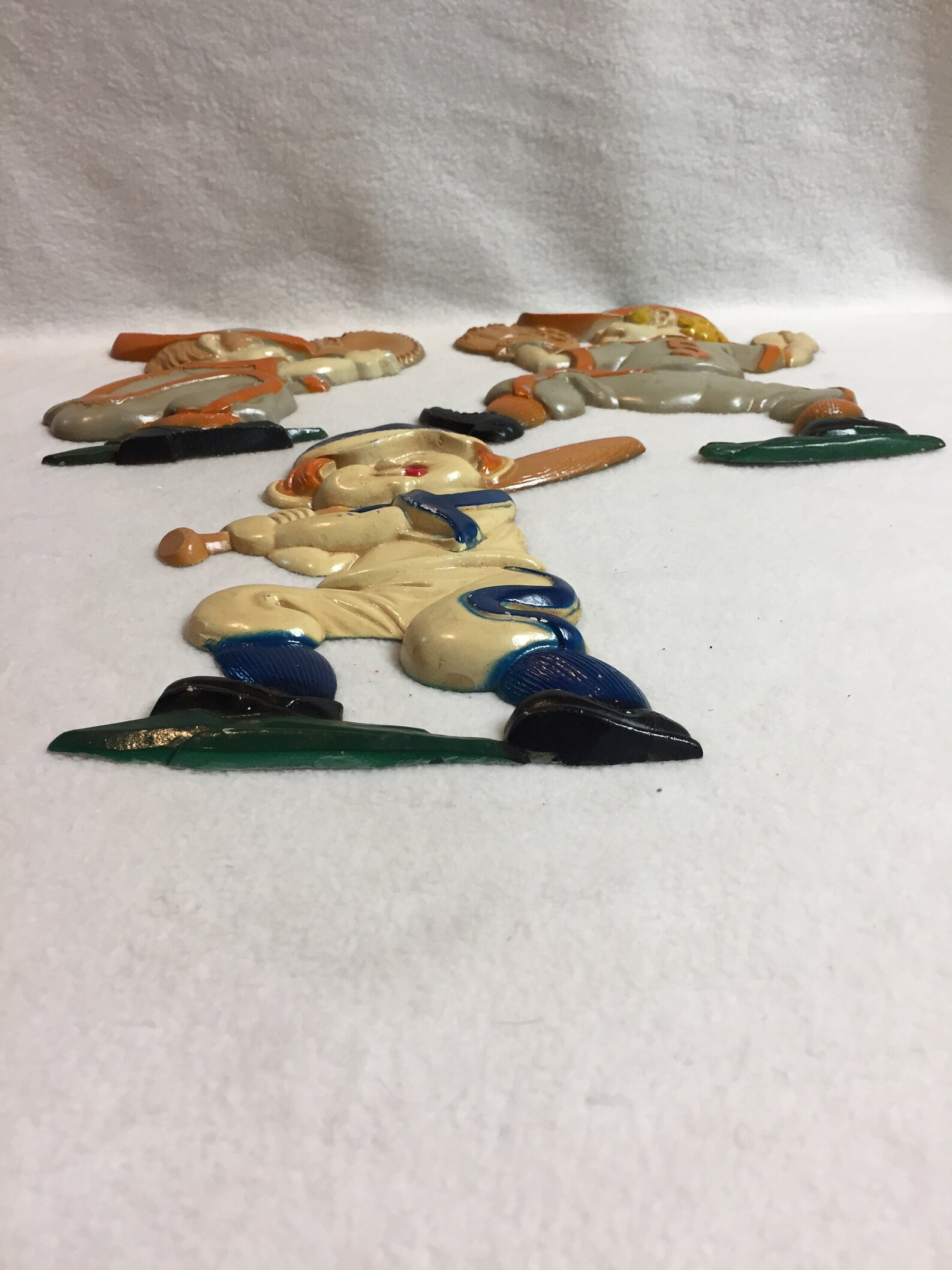 Vintage Metal Baseball Player Wall Plaques Set of 3 WD061 | Etsy