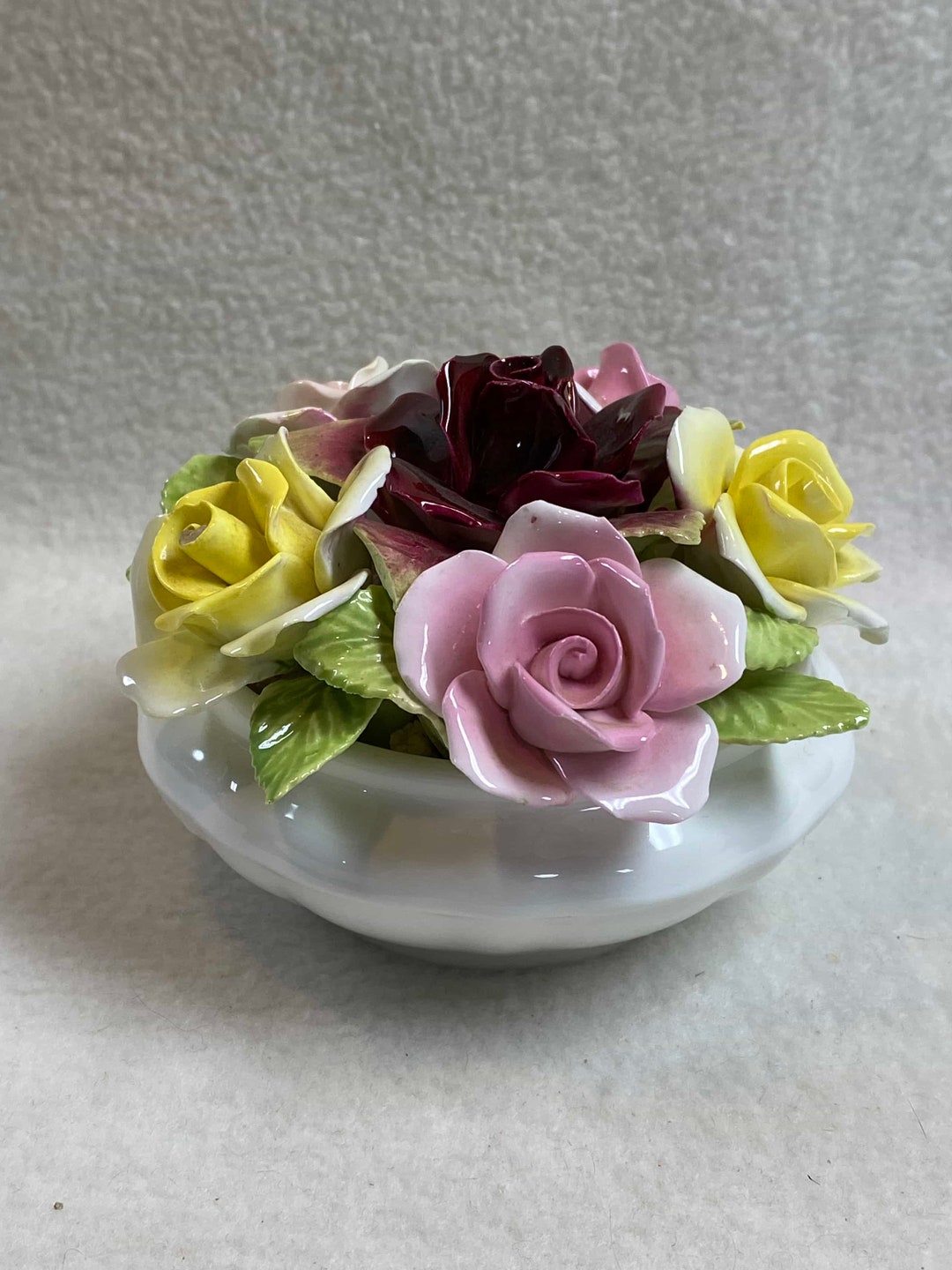Coalport Porcelain Roses in White Bowl (#PF127) - Etsy