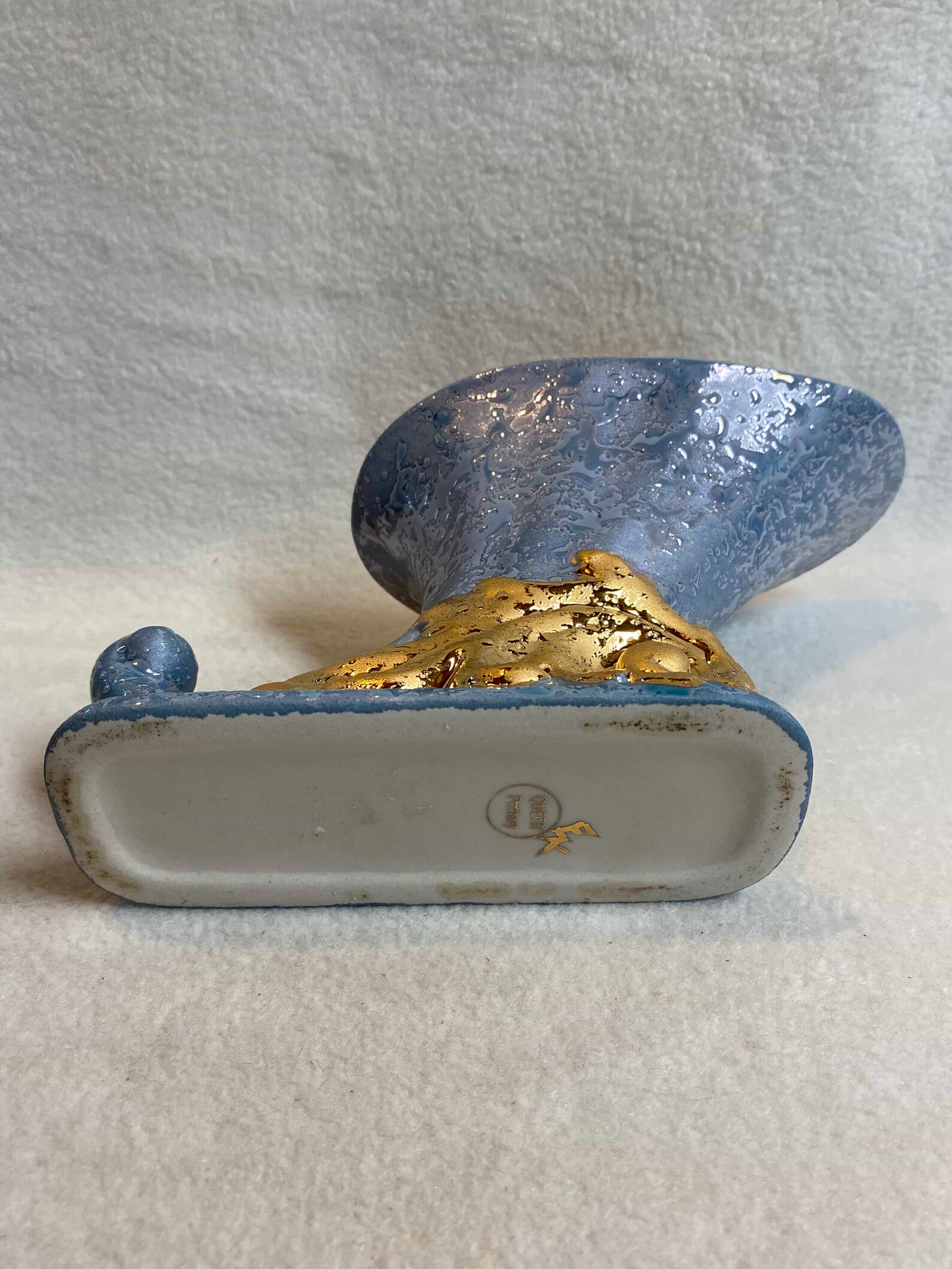 Queen Pottery Weeping Bright Cornucopia Gold and Blue | Etsy