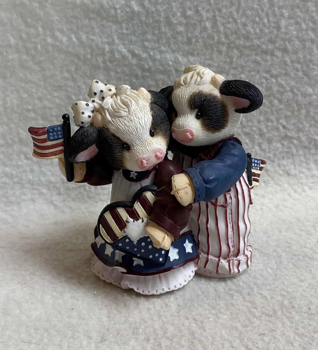 Mary's Moo Moos Figurine Patriotic Cows 'red, White & Moo' FIG1375 - Etsy
