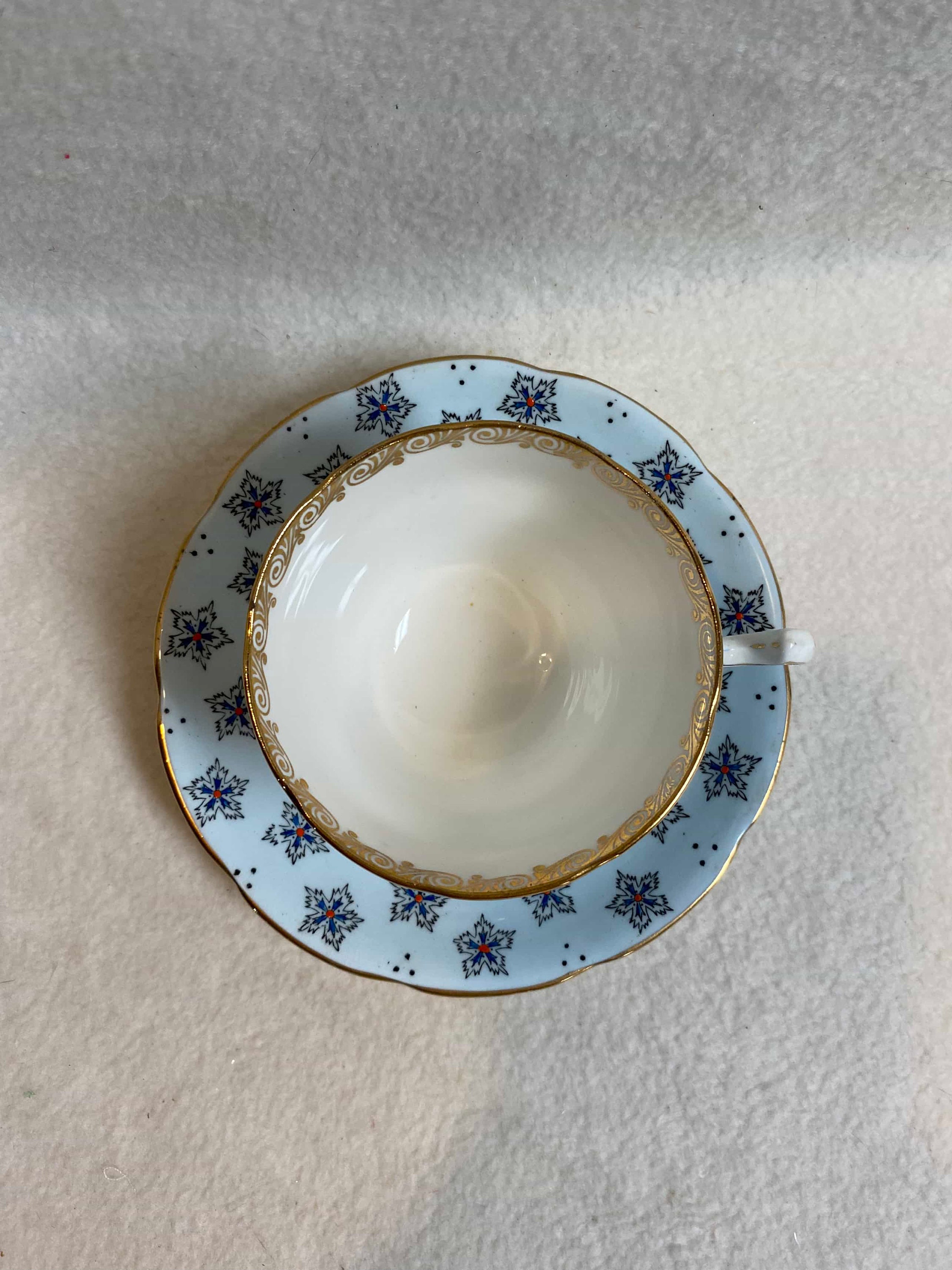 Balfour Blue/white/gold Teacup and Saucer (#DCG763) - Etsy