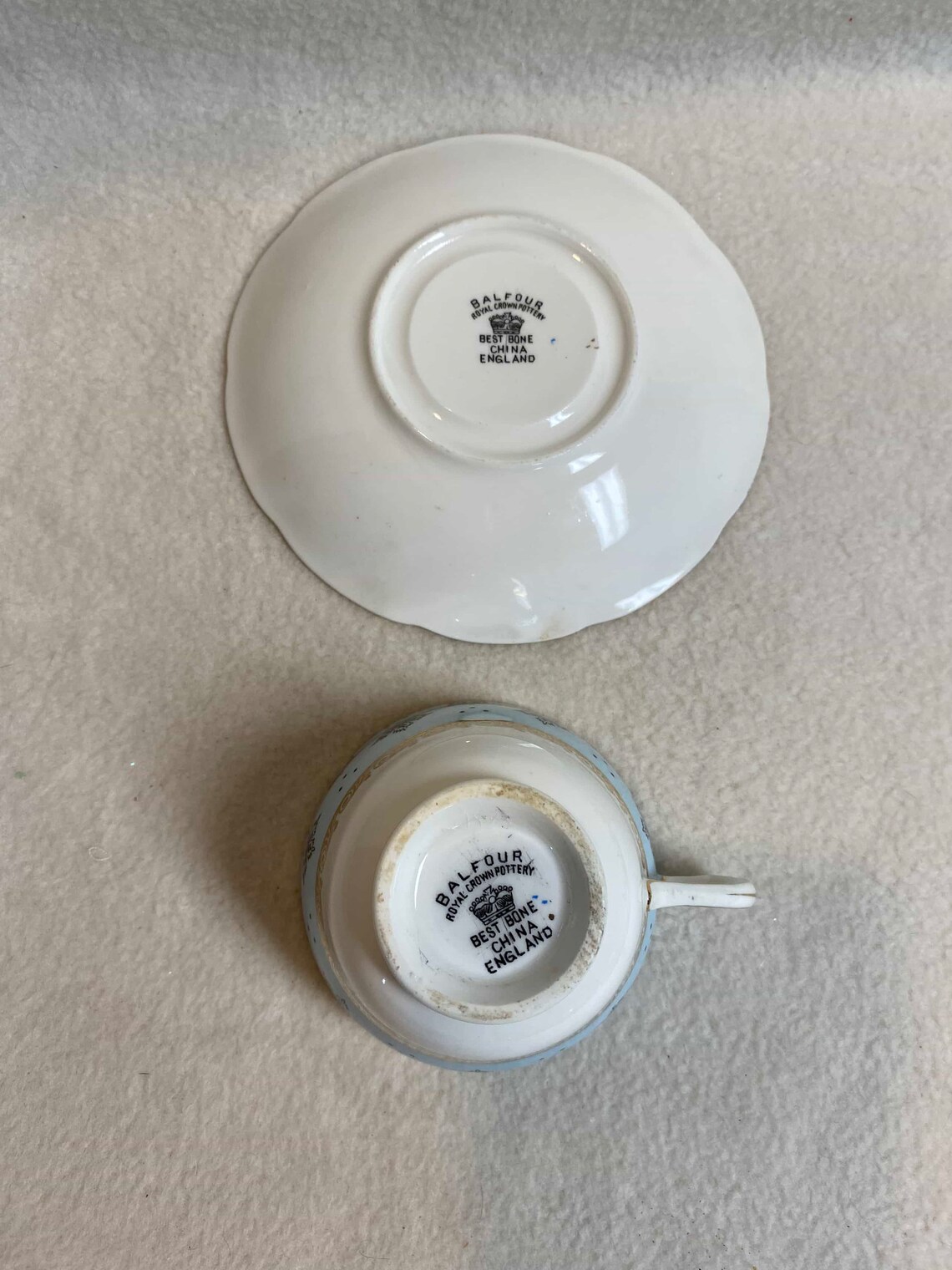 Balfour Blue/white/gold Teacup and Saucer (#DCG763) - Etsy