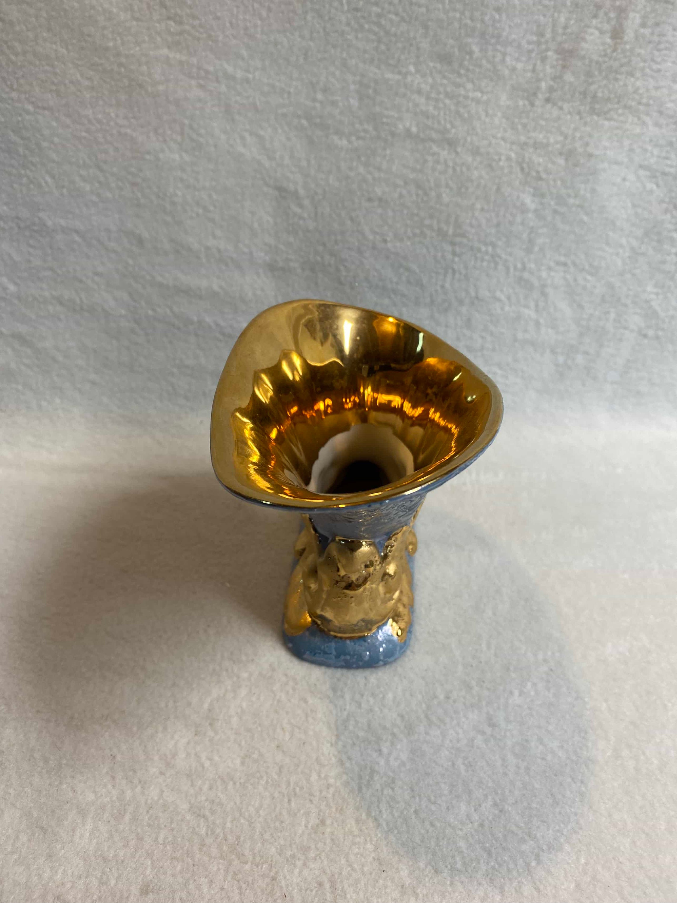 Queen Pottery Weeping Bright Cornucopia Gold and Blue - Etsy