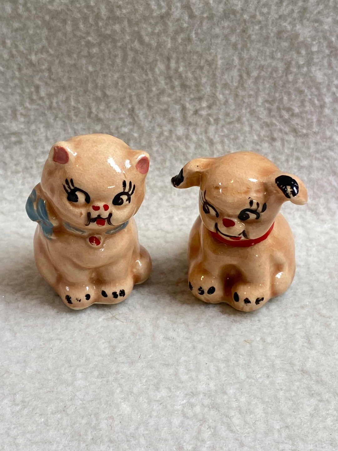 Vintage Small Dog and Cat Figurines - Set of 2 (#BCD787) - Etsy
