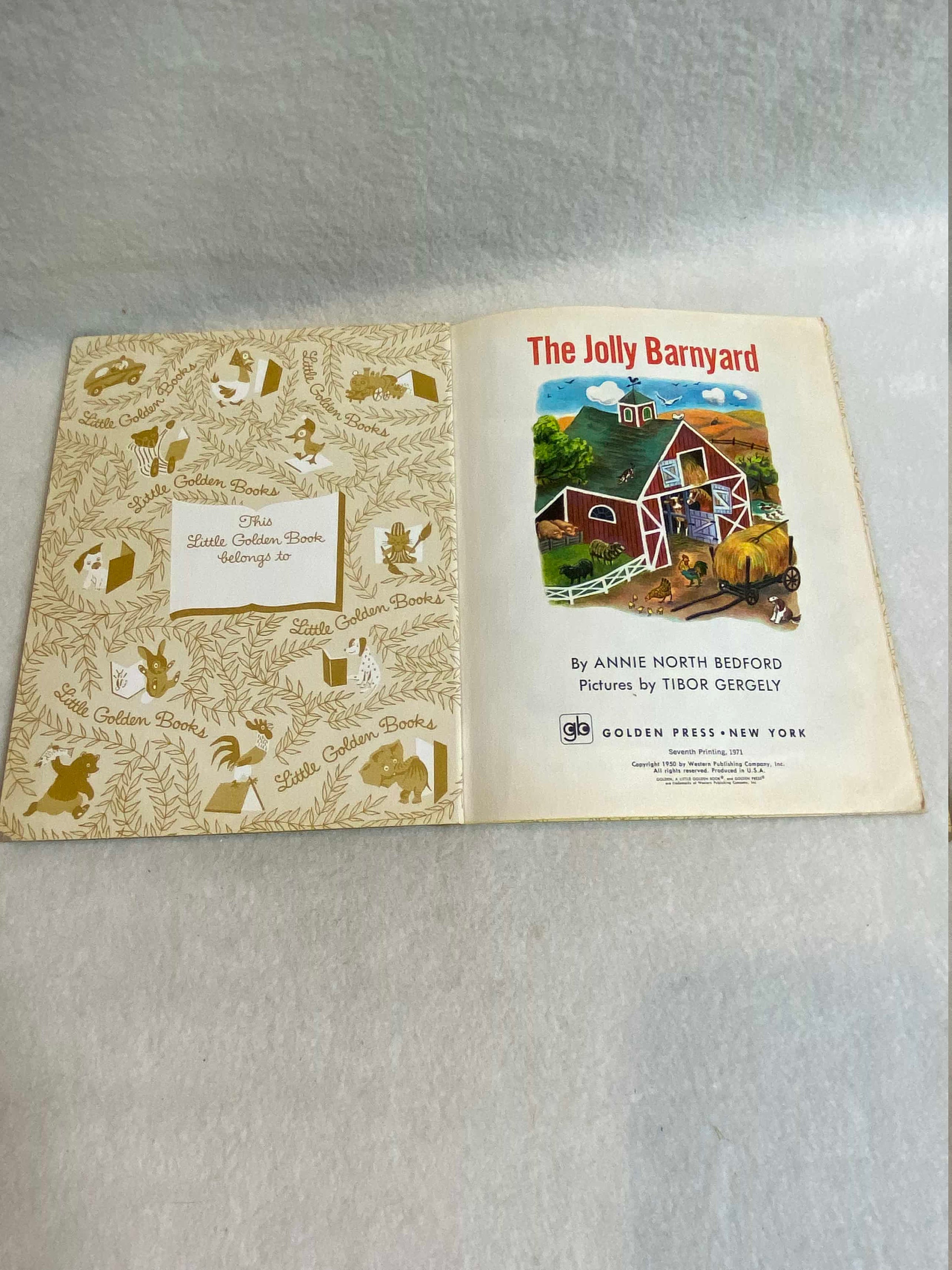 Little Golden Book 1971 'the Jolly Barnyard' - Etsy