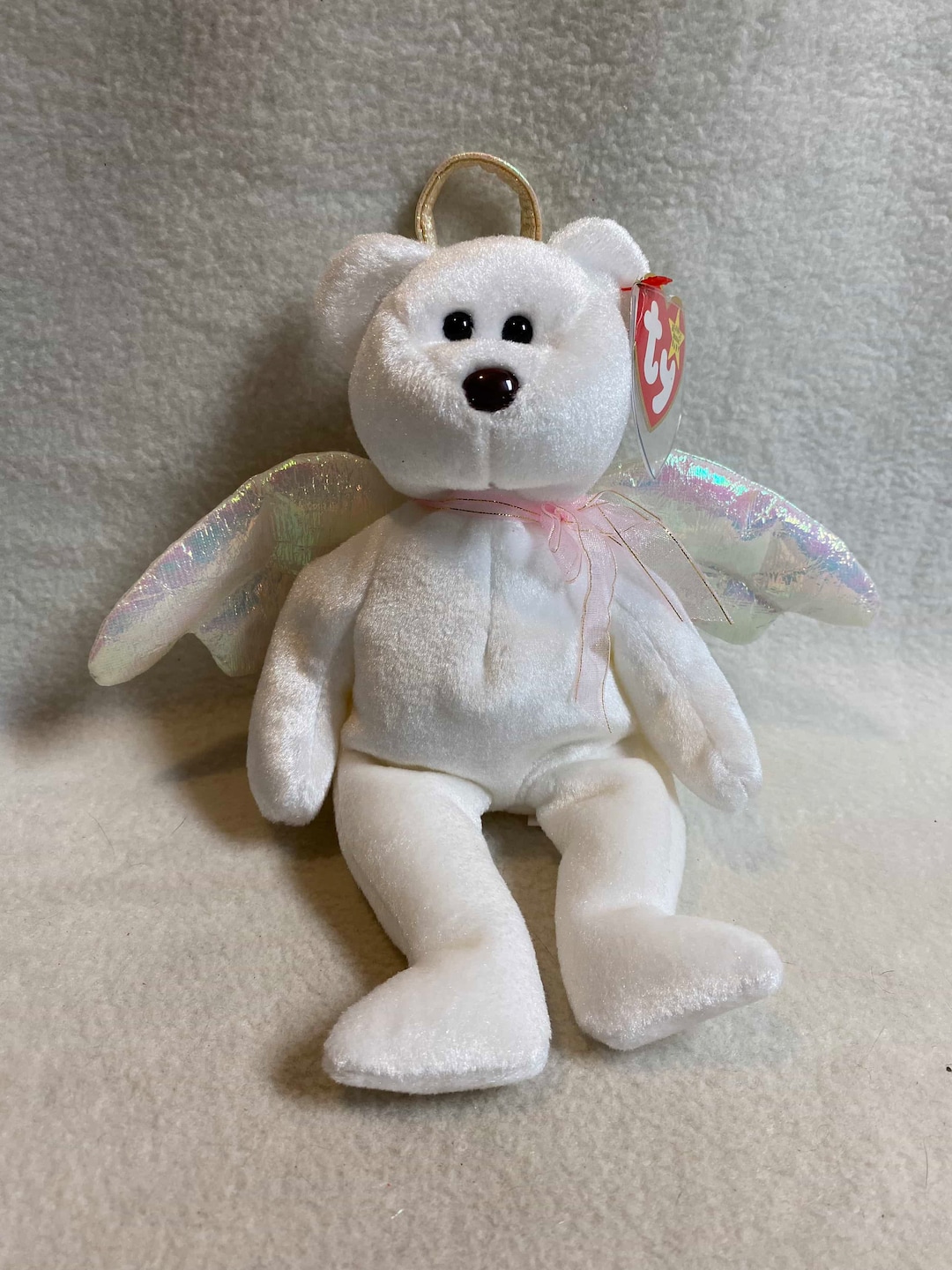 Vintage Ty Beanie Babies Collection - 'halo' - White Bear With Angel ...