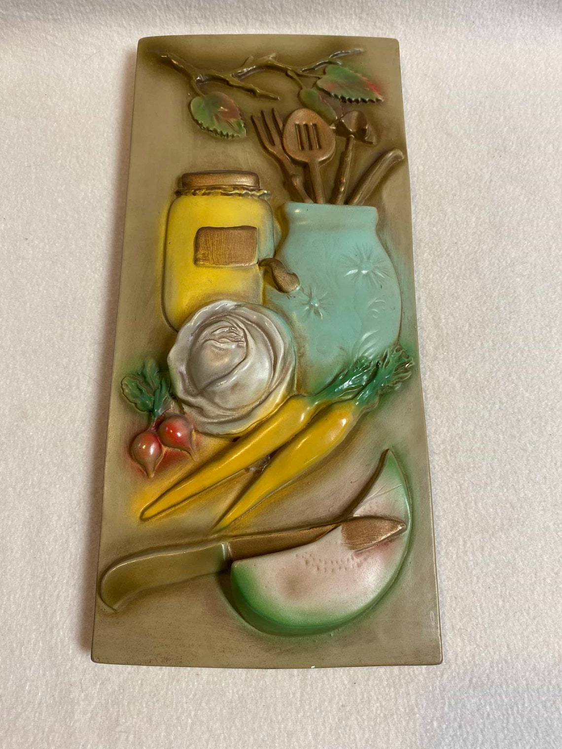 Vintage Dimensional Chalkware Fruit and Vegetable Kitchen Wall - Etsy