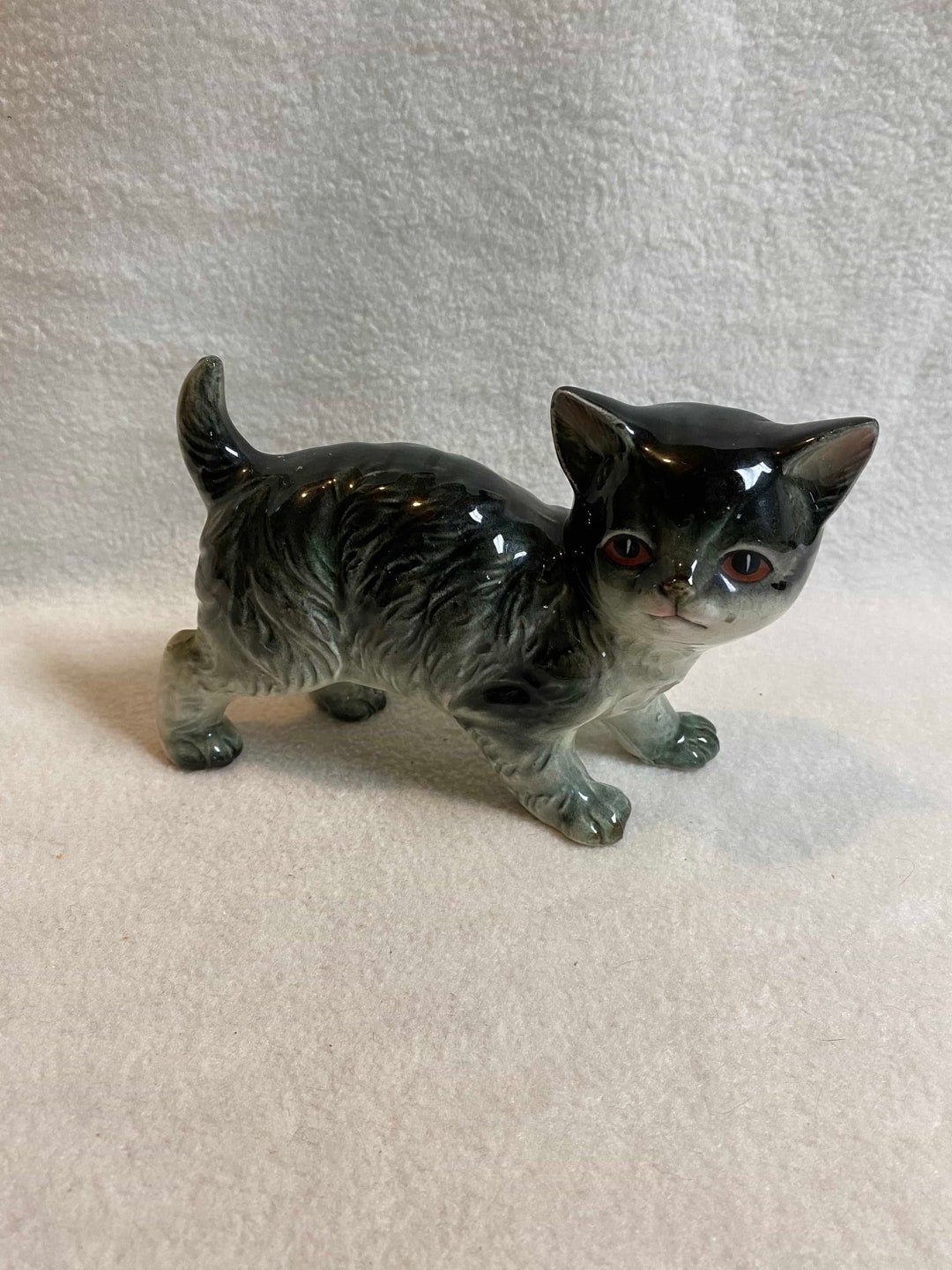 Vintage Japan Gray Standing Tabby Figurine (#BCD627) - Etsy