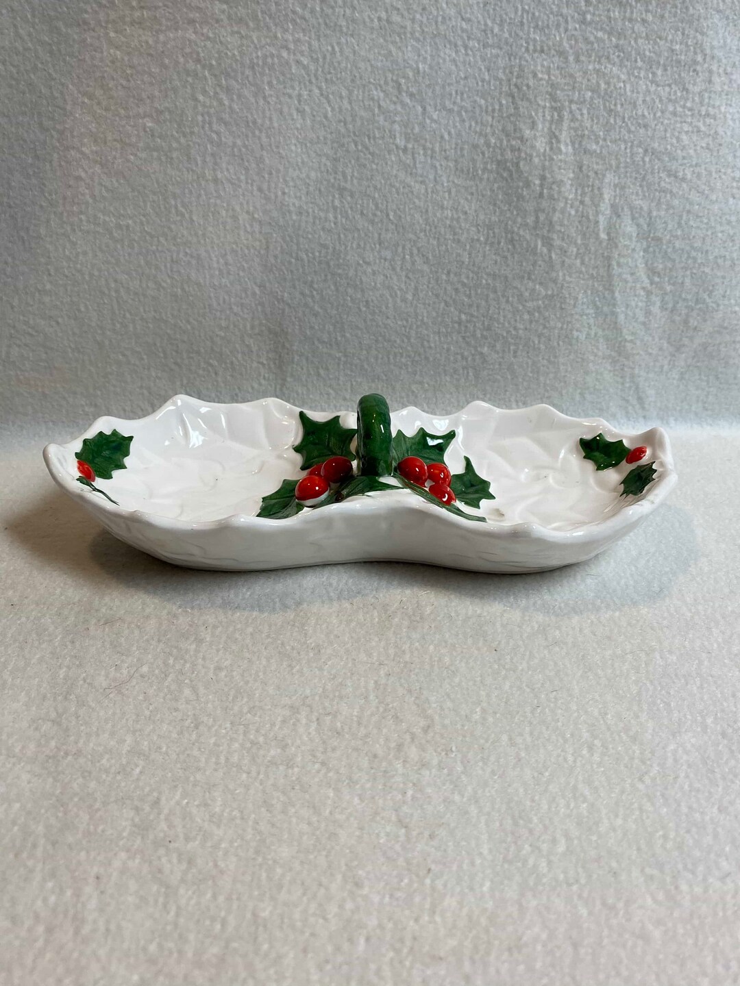 Lefton White Holly Nut/candy Dish With Handle (#DCG391) - Etsy