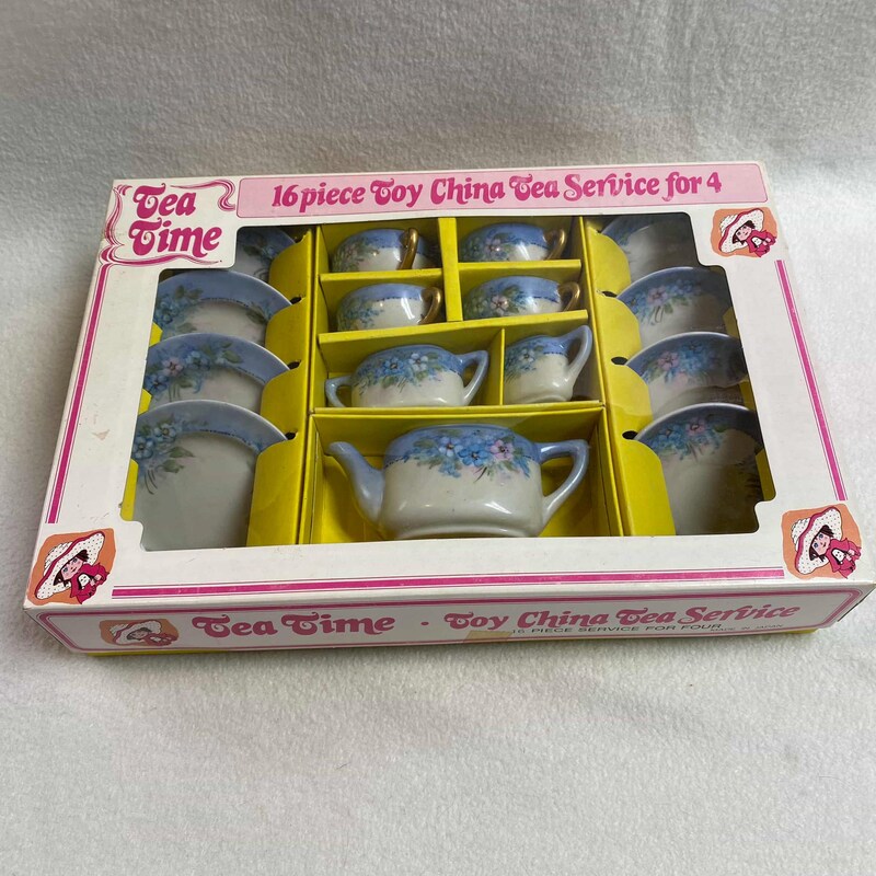 Blue Yellow Tea Cup Set - Etsy