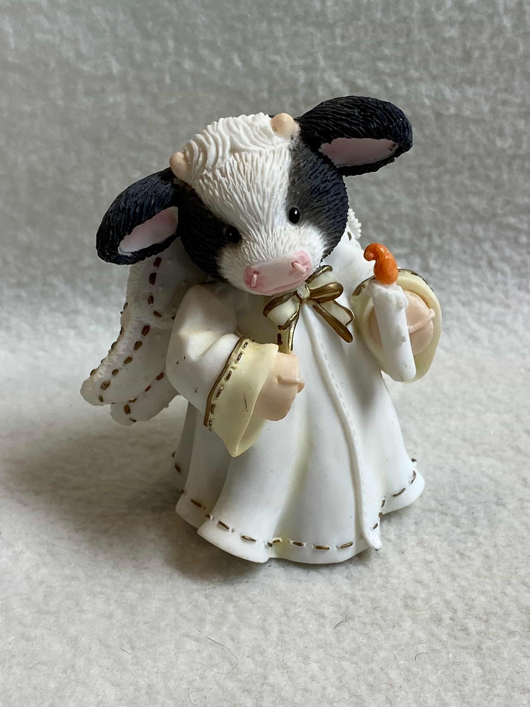 Mary's Moo Moos Figurine - Angel Cow With Candle - 'may God's Light ...