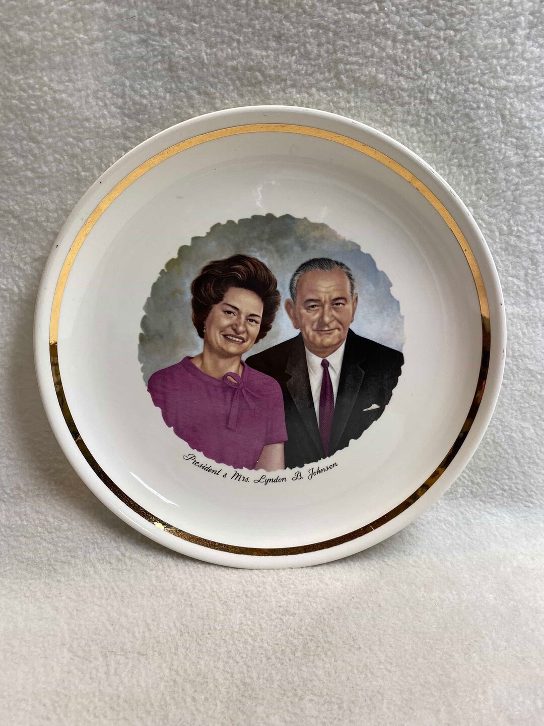 Vintage President and Mrs. Lyndon B. Johnson Collectible Plate PR198 - Etsy