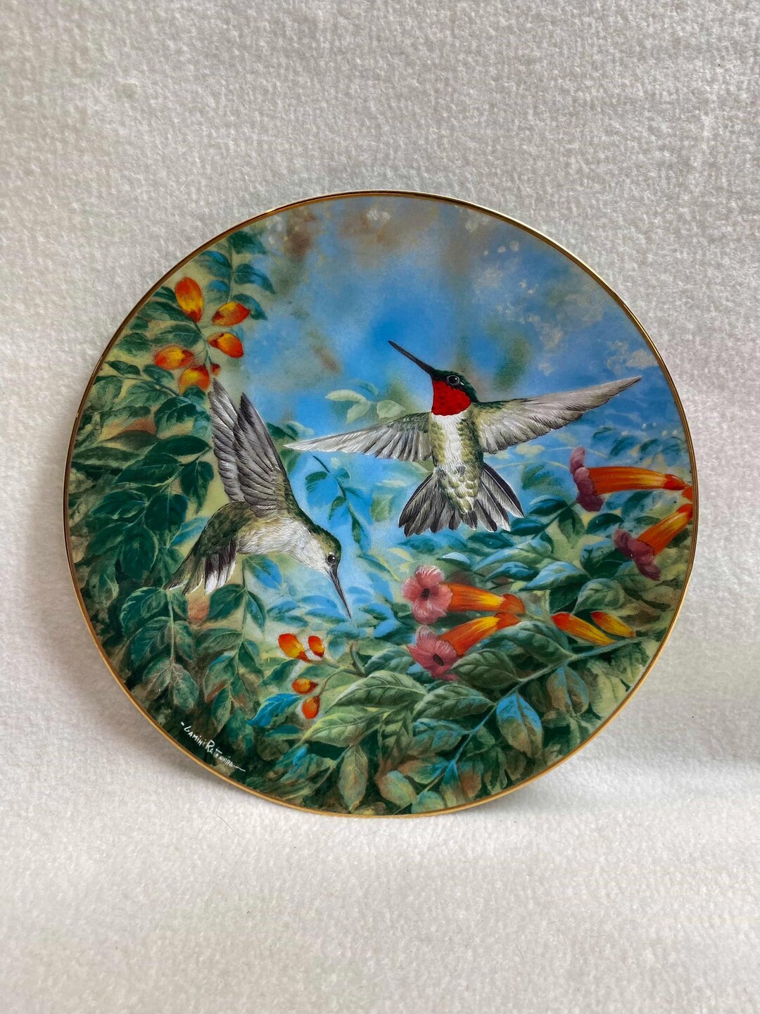 Reco Songs From the Garden Collector Plate - 'hummingbirds in Harmony ...