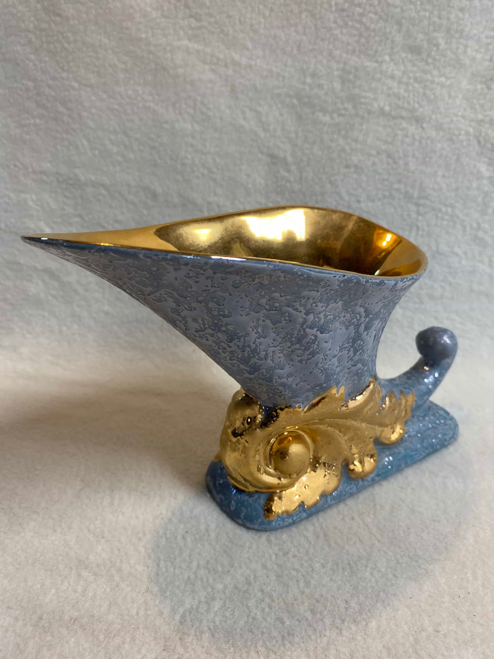 Queen Pottery Weeping Bright Cornucopia Gold and Blue | Etsy