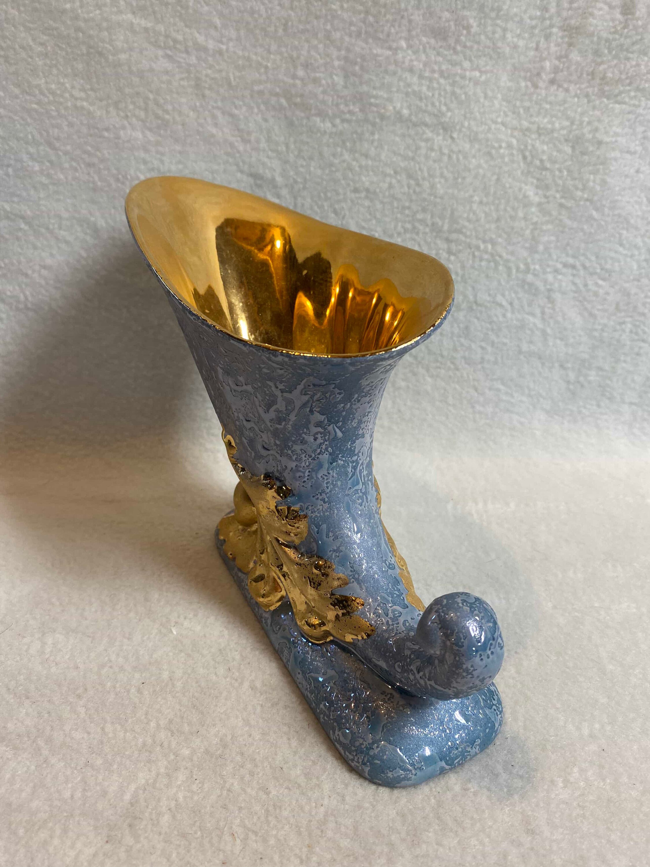 Queen Pottery Weeping Bright Cornucopia Gold and Blue - Etsy