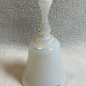 Vintage Fenton Small Opalescent Glass Hand Bell With Hand-painted Pink ...