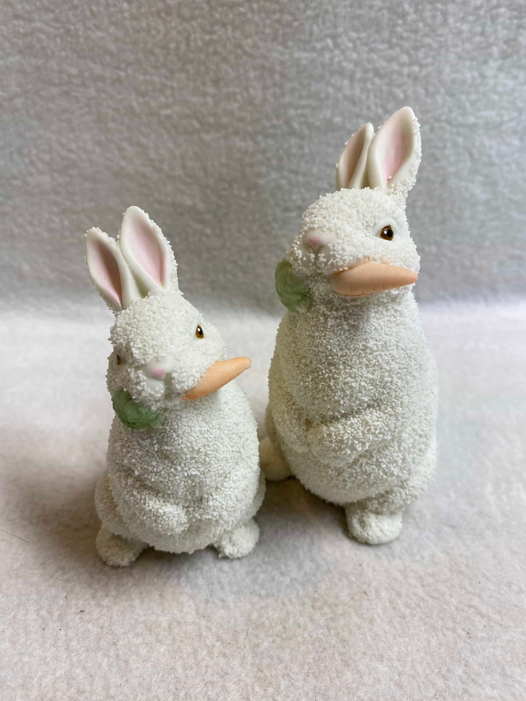 Vintage Department 56 Snowbunnies - Easter 1996 Rabbits With Carrots ...