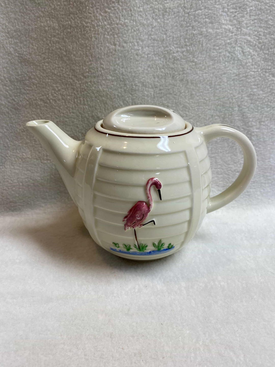 Vintage Ceramic Porcelier Vitreous Flamingo Teapot (#TP097) - Etsy