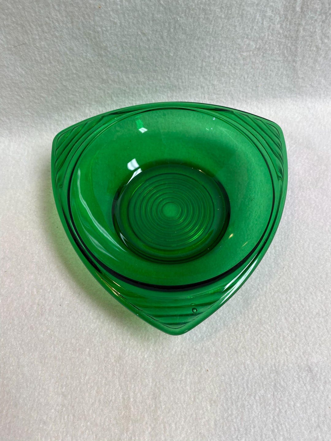 Anchor Hocking Emerald Green Triangle Shaped Glass Candy Dish (#DCG1113 ...