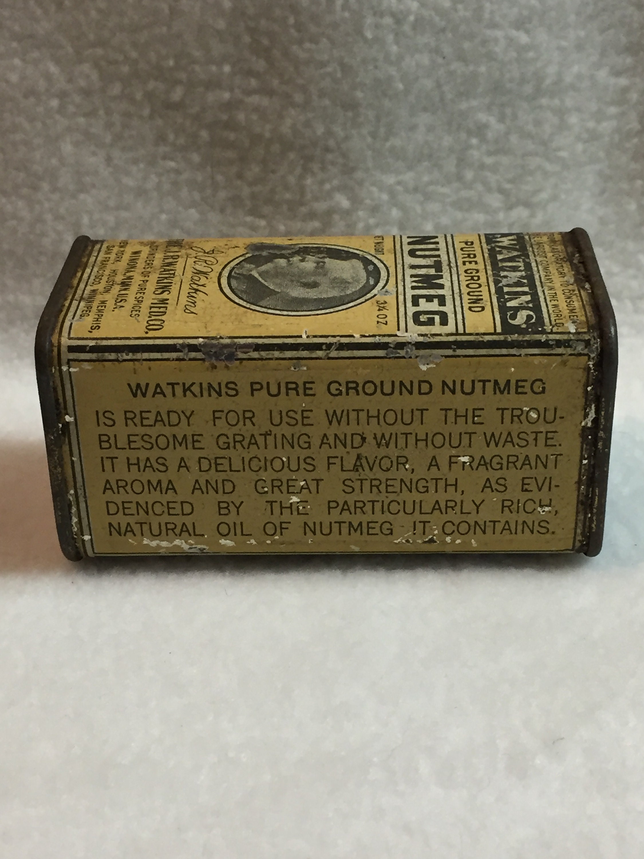 Vintage J.R. Watkins Medical Company 3.25 Oz Square Nutmeg Tin for ...