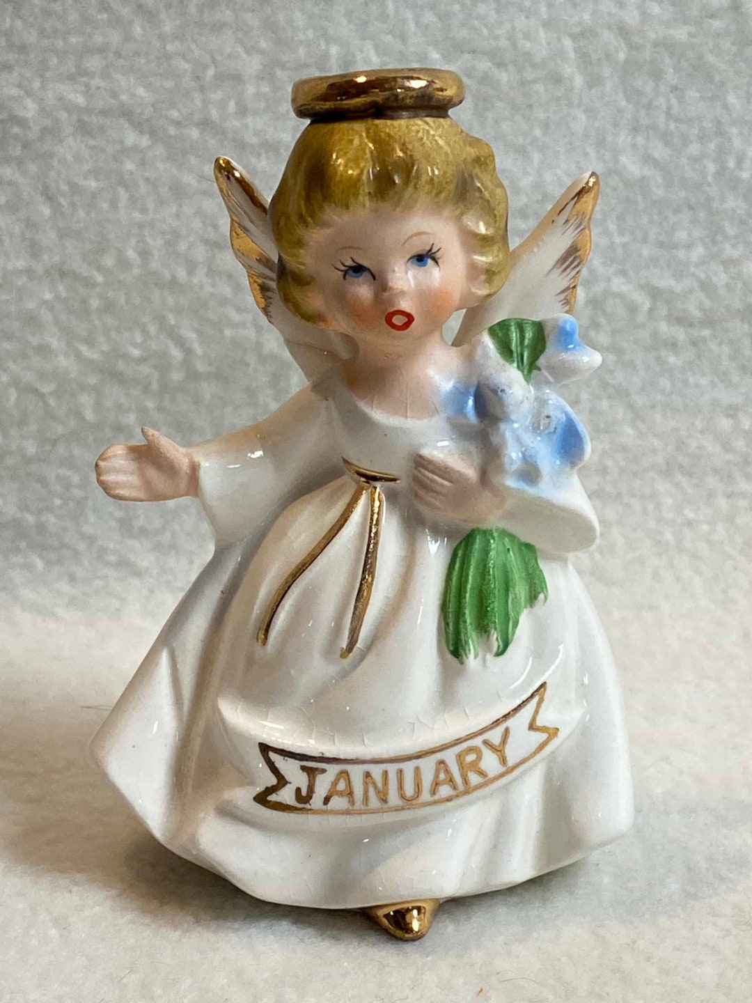 Vintage January Angel Girl Figurine A155 - Etsy