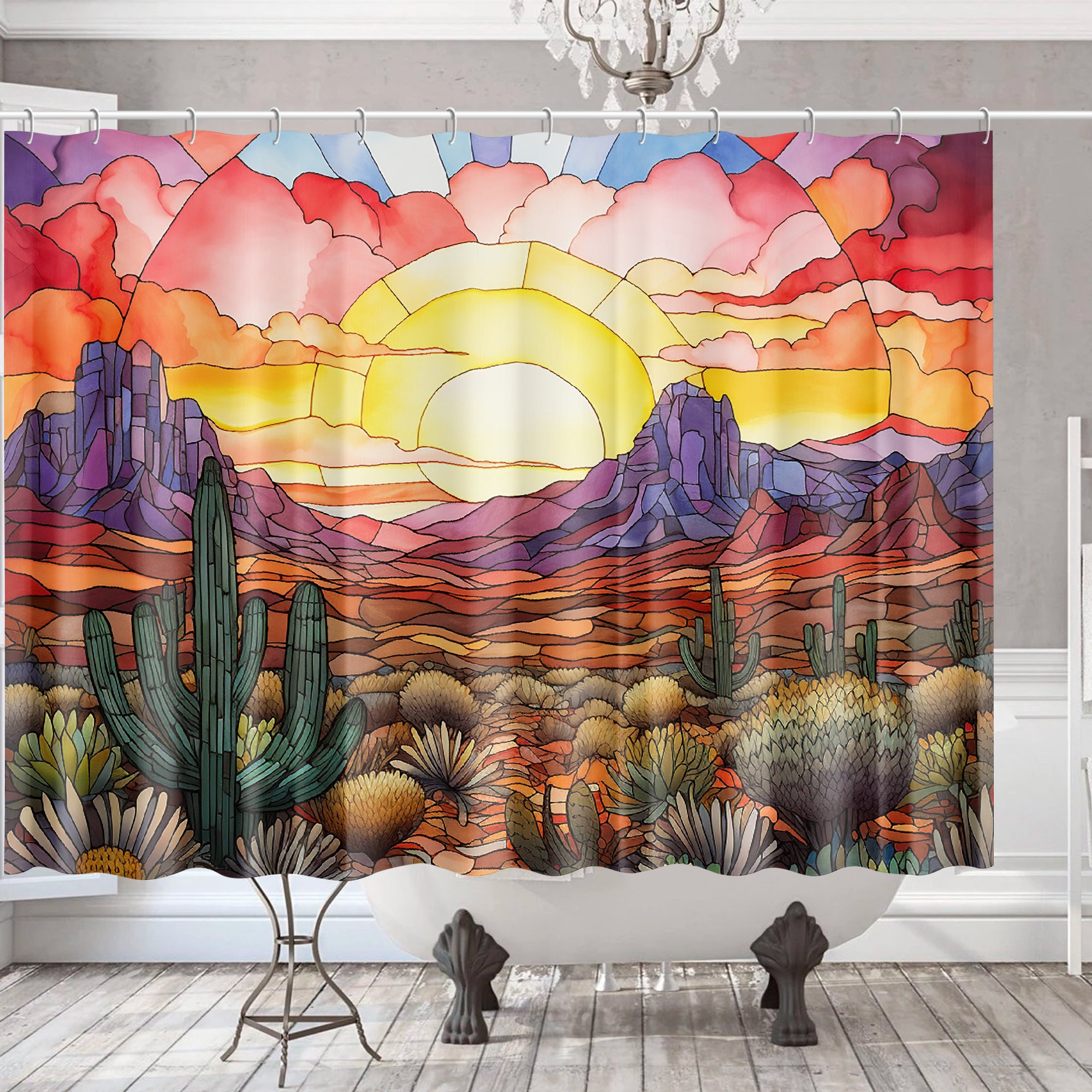 Desert Shower Curtain, Boho Shower Curtain, Desert Décor, Desert ...