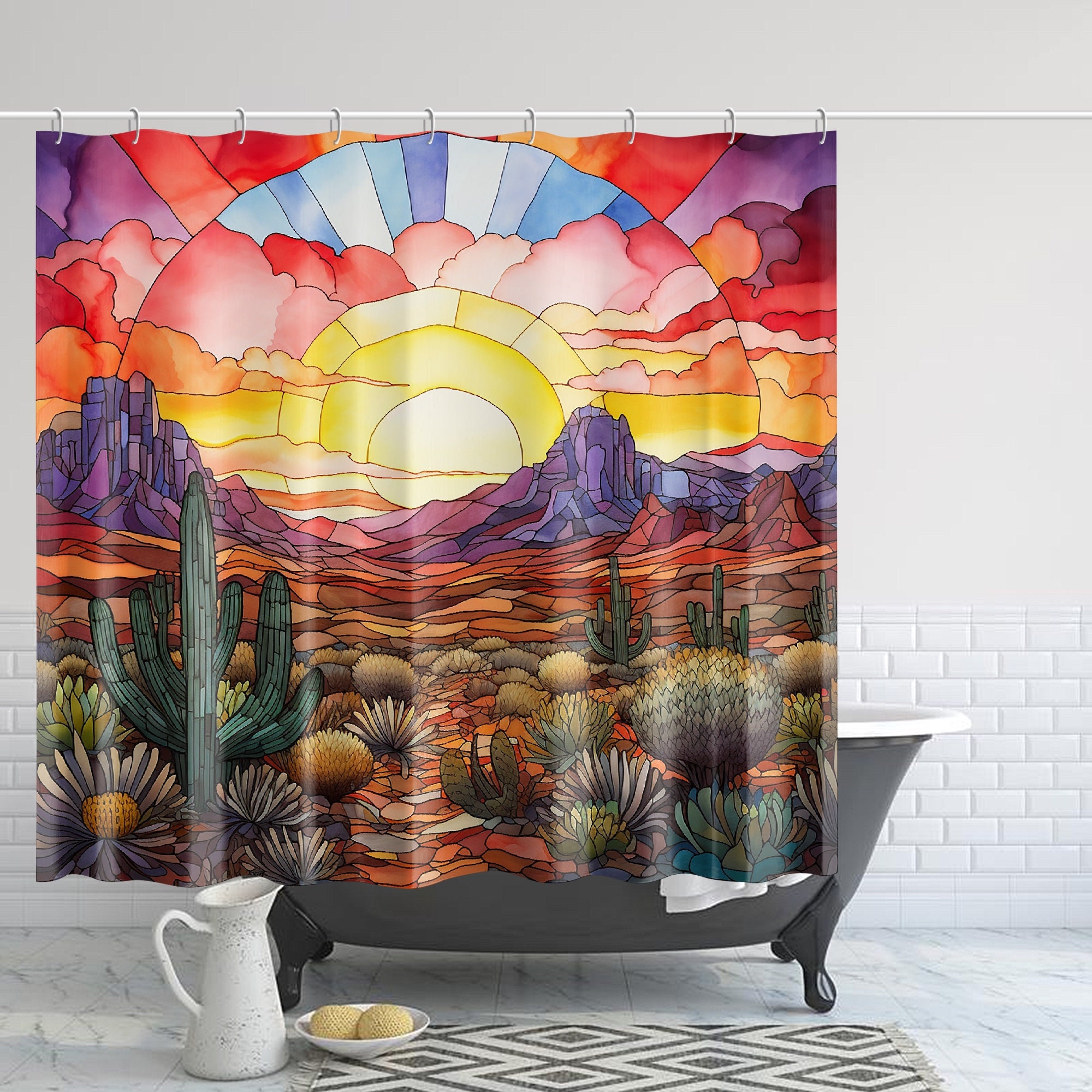 Desert Shower Curtain, Boho Shower Curtain, Desert Décor, Desert ...