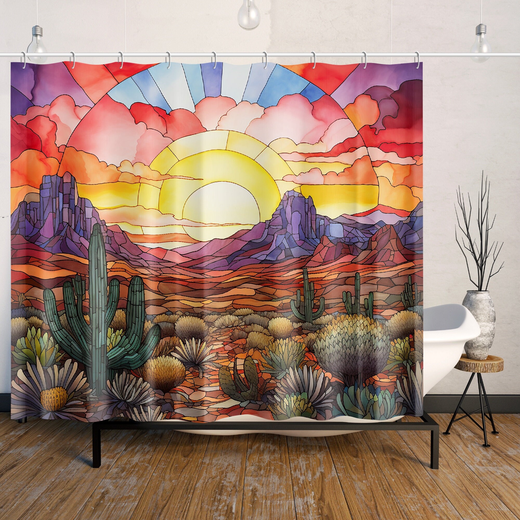 Desert Shower Curtain, Boho Shower Curtain, Desert Décor, Desert ...