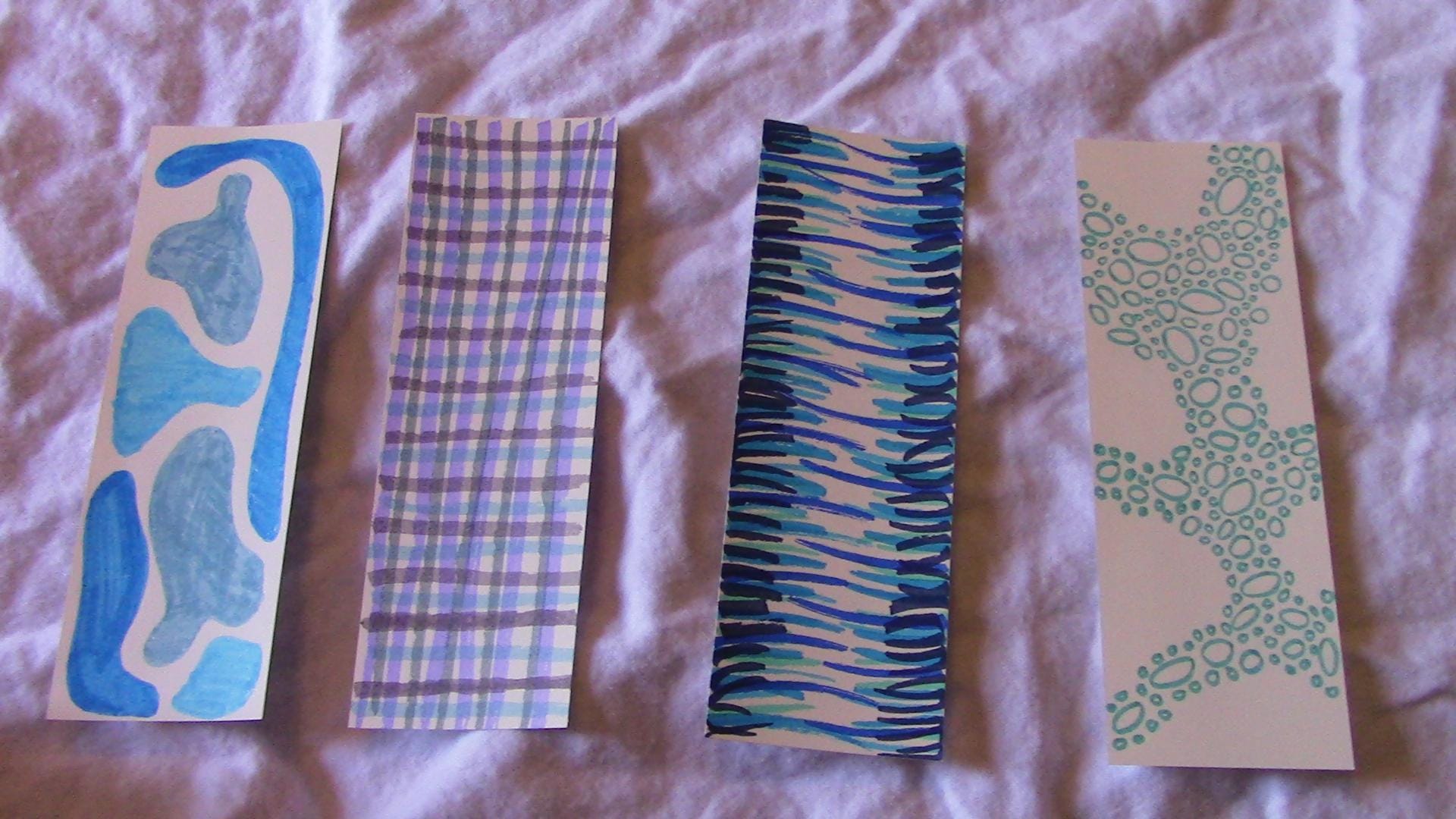 Hand-drawn Bookmarks With Nature and Abstract Themes. (set of 3) - Etsy