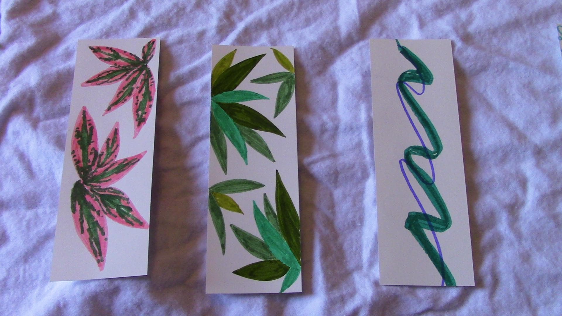 Hand-drawn Bookmarks With Nature and Abstract Themes. (set of 3) - Etsy
