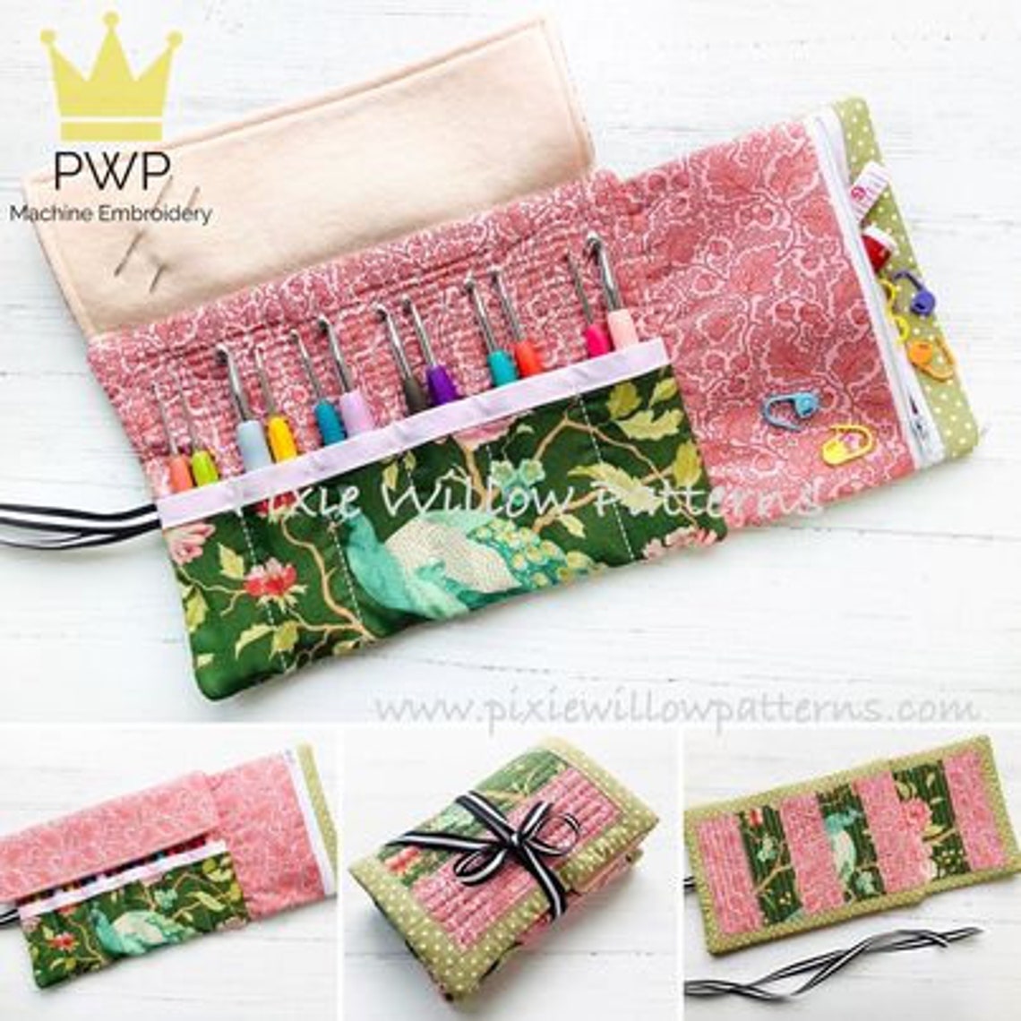 ITH Crochet Hook Roll Pattern: Machine Embroidery Design for 7.9x11 ...