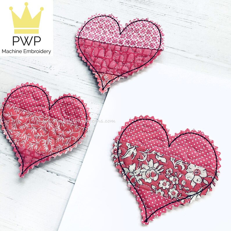 Quilted Blocks With Cookie Cutter Hearts. ITH Machine Embroidery ...