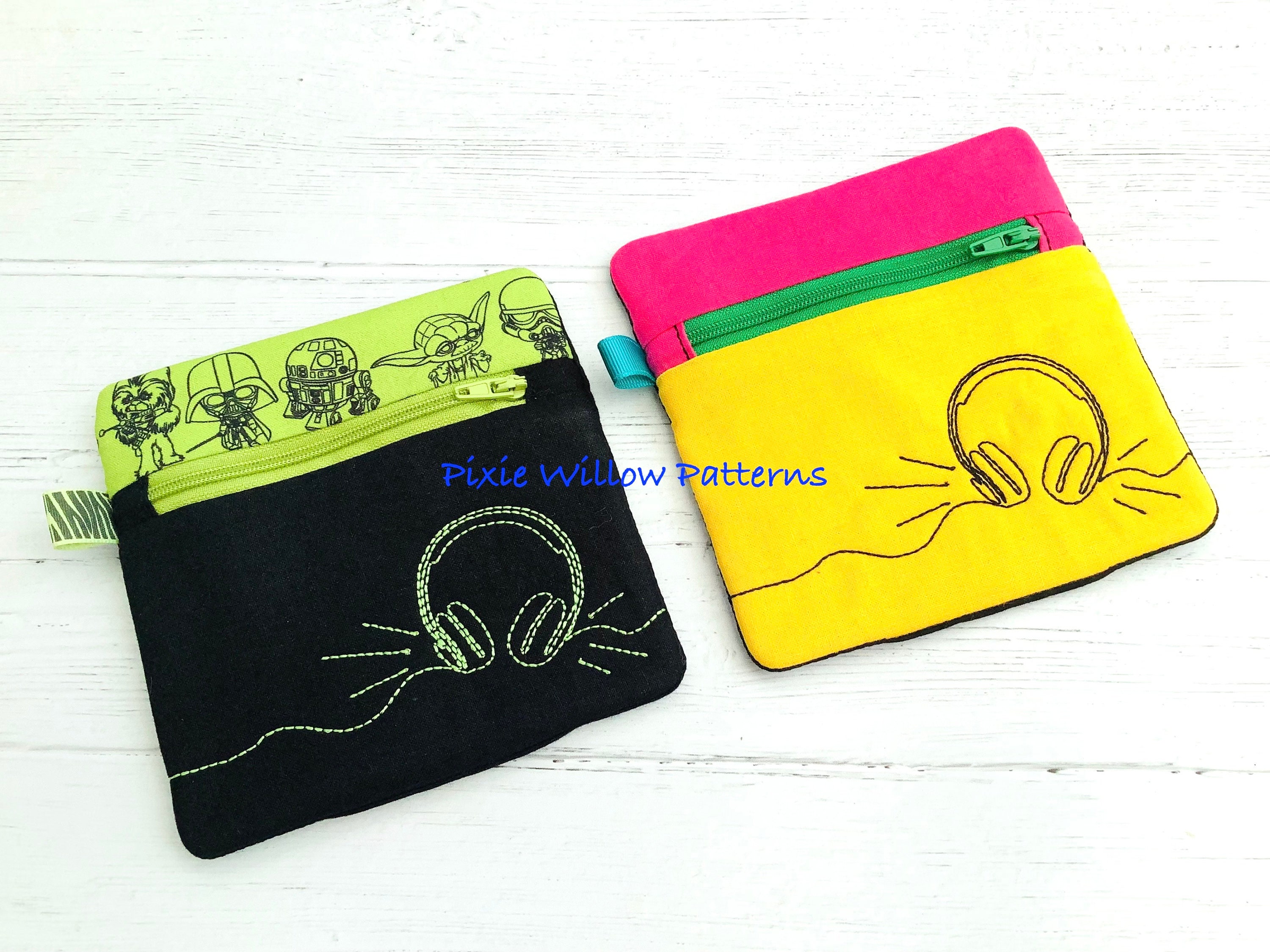 In the Hoop Earbud Pouch Pattern. ITH Machine Embroidery - Etsy