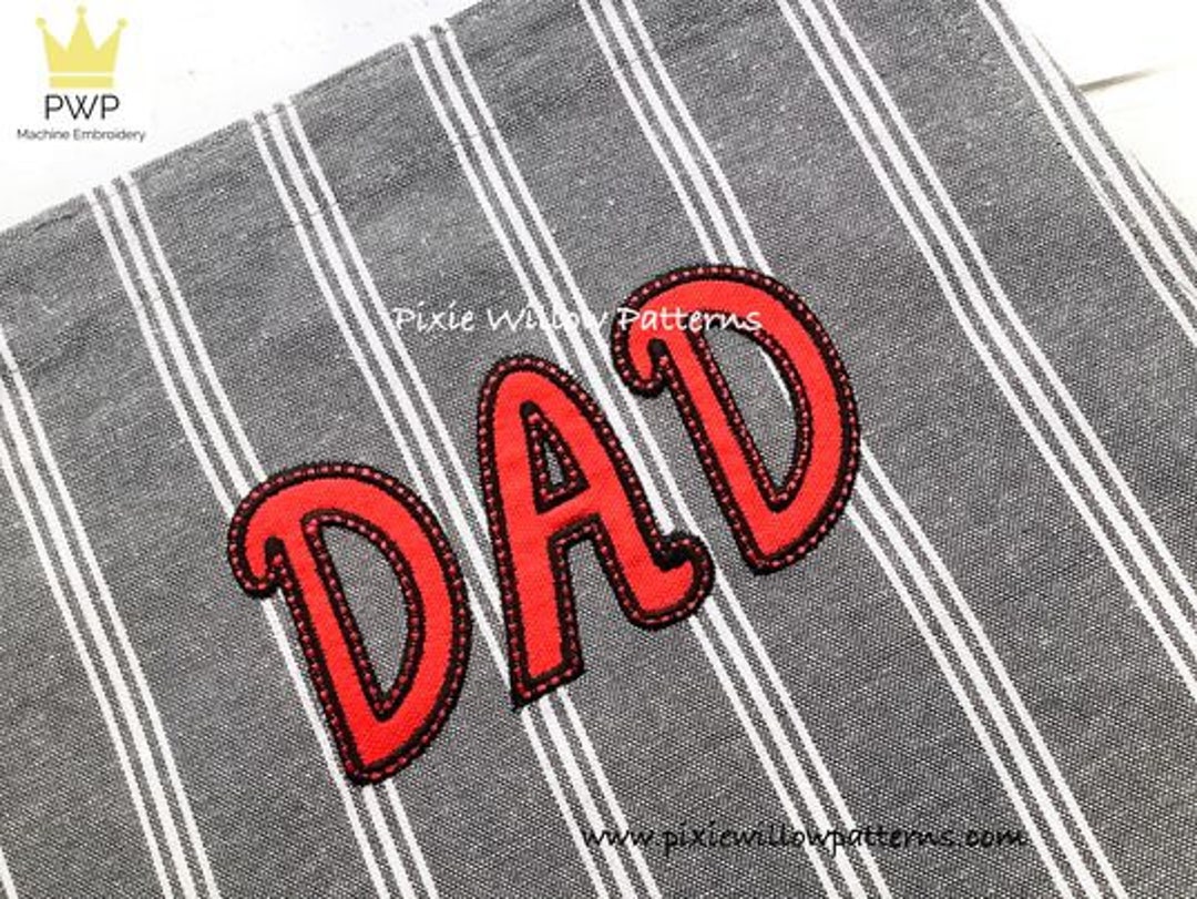 Dad Applique Machine Embroidery Pattern, 5x7 Hoop - Etsy