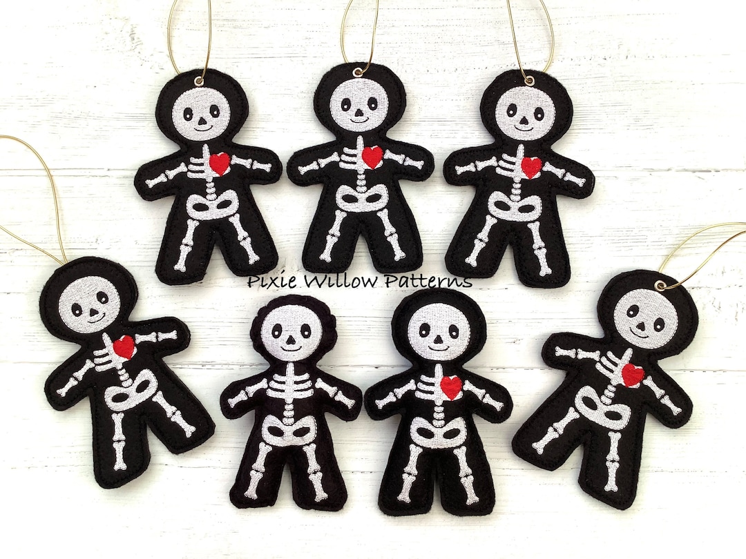 ITH Little Stuffed Skeleton Pattern. Halloween Machine Embroidery ...