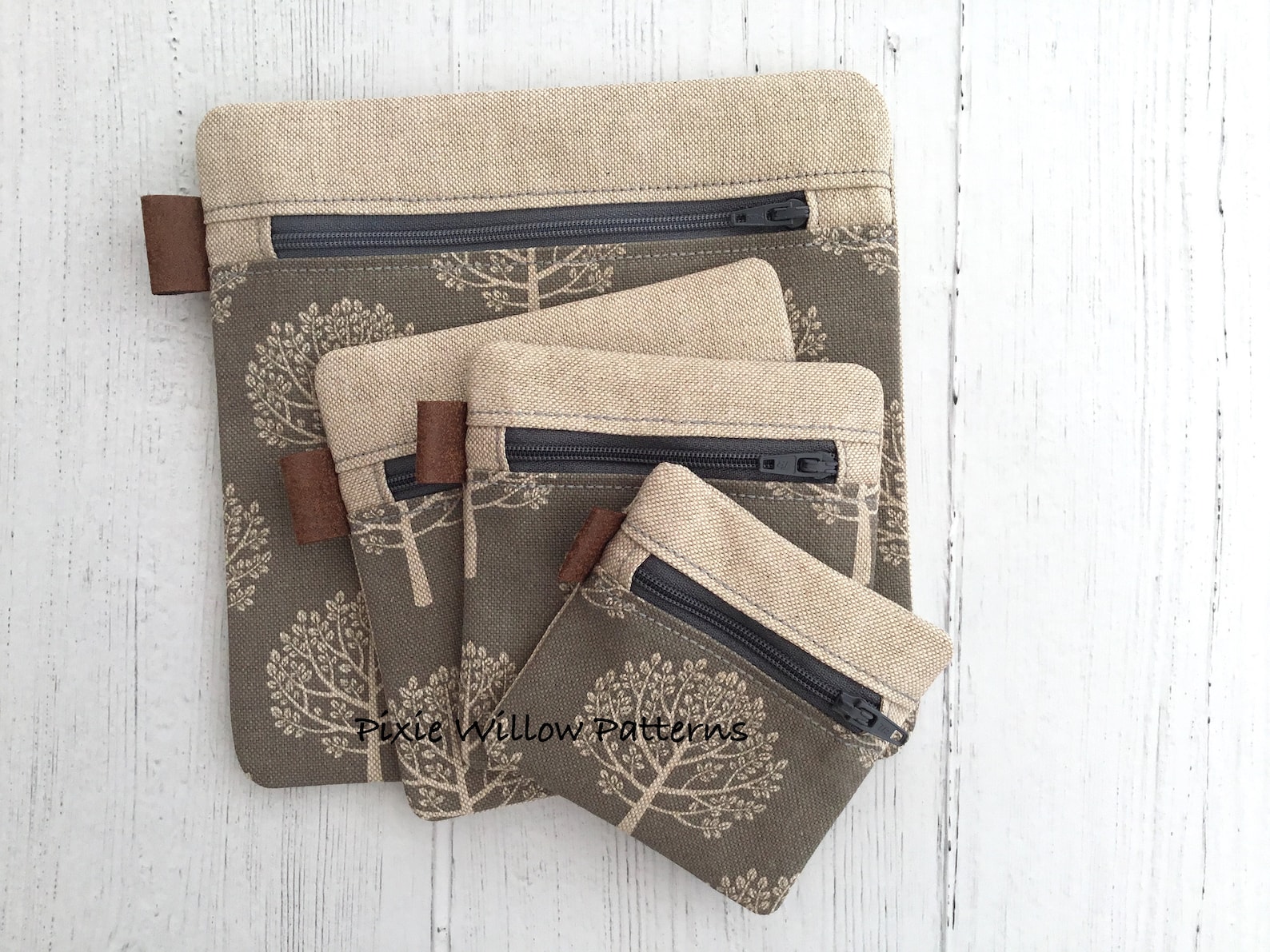 ITH Zipper Bag. Fully Lined Square Bag With Tab Tops in 4 Sizes. in the ...